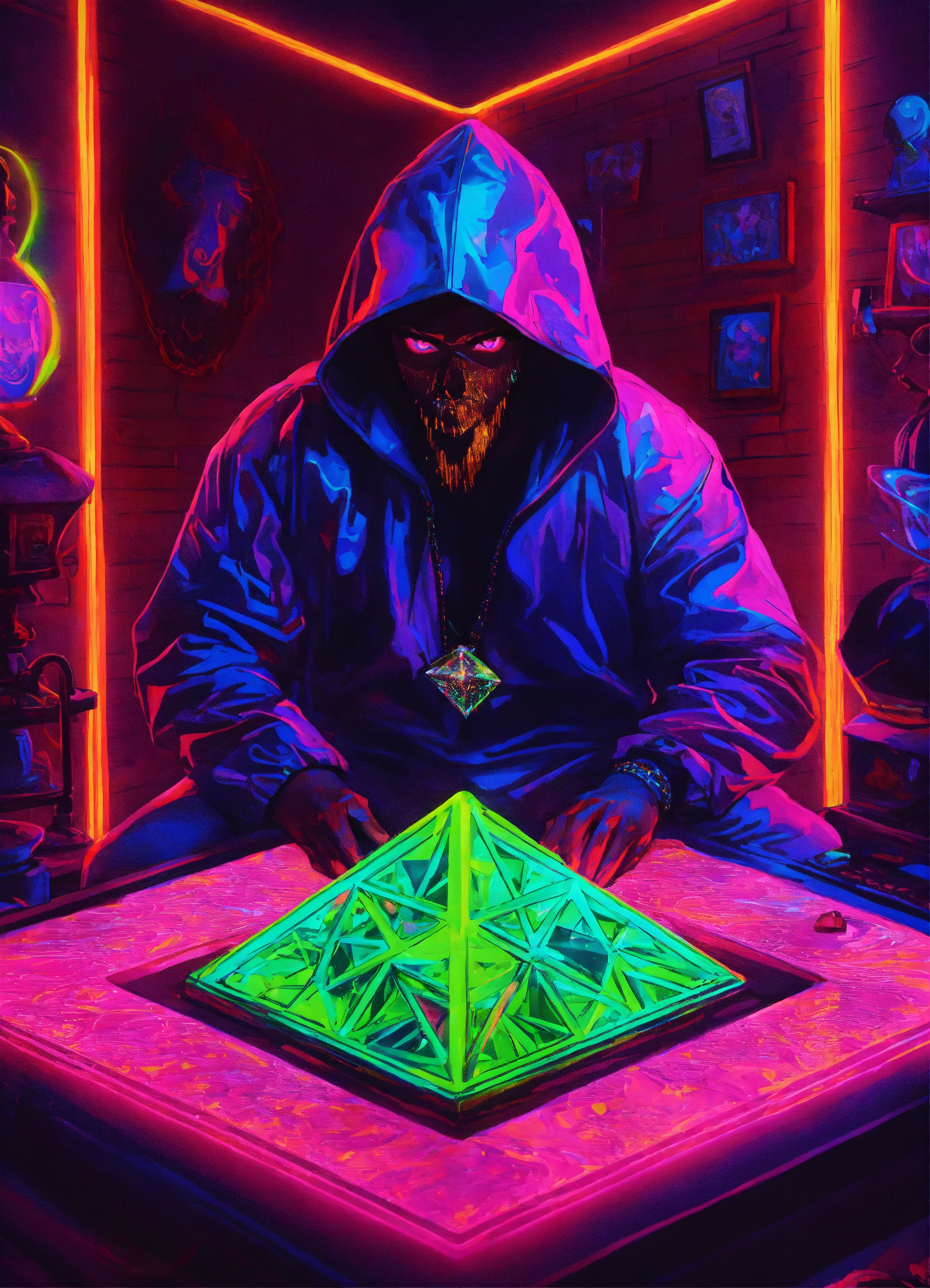 Lexica - Perfect focus Ghostface 2 diamond neon black light DMT demon ...