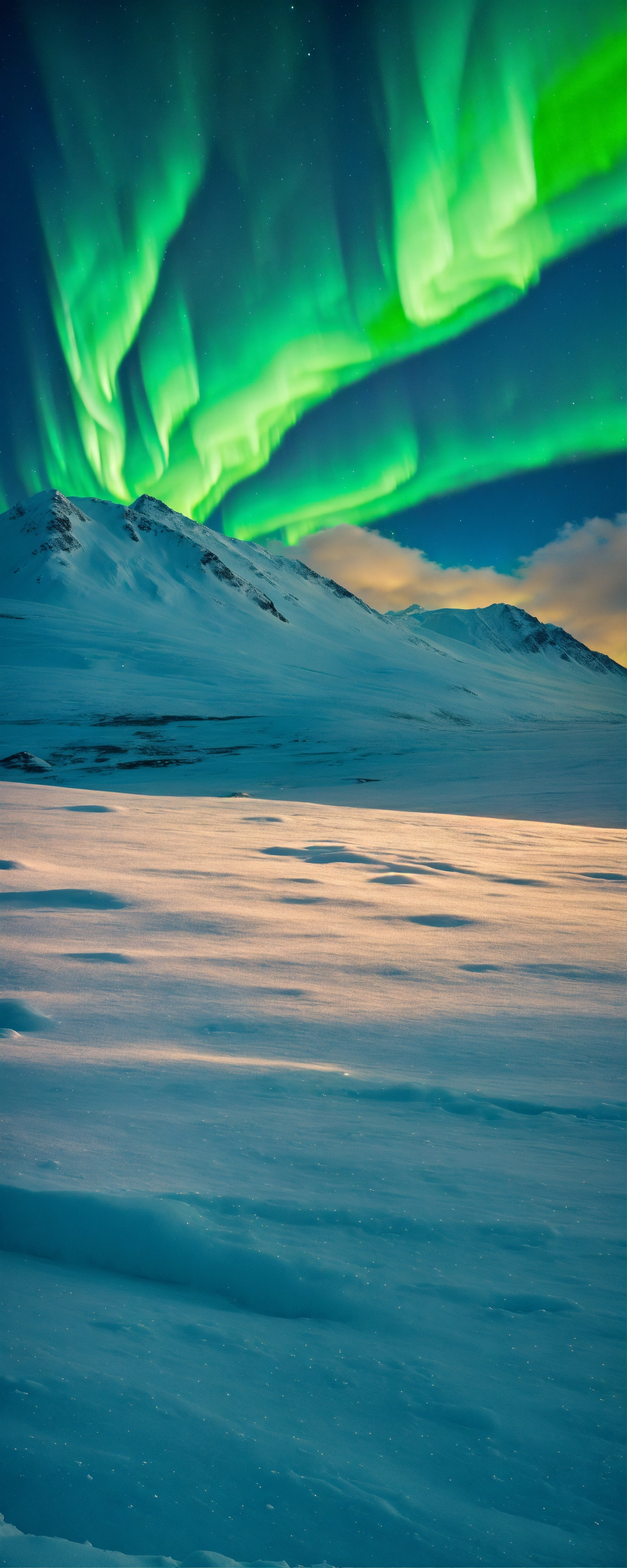 Lexica - Snowy landscape, arctic, impression of grandeur, Aurora ...