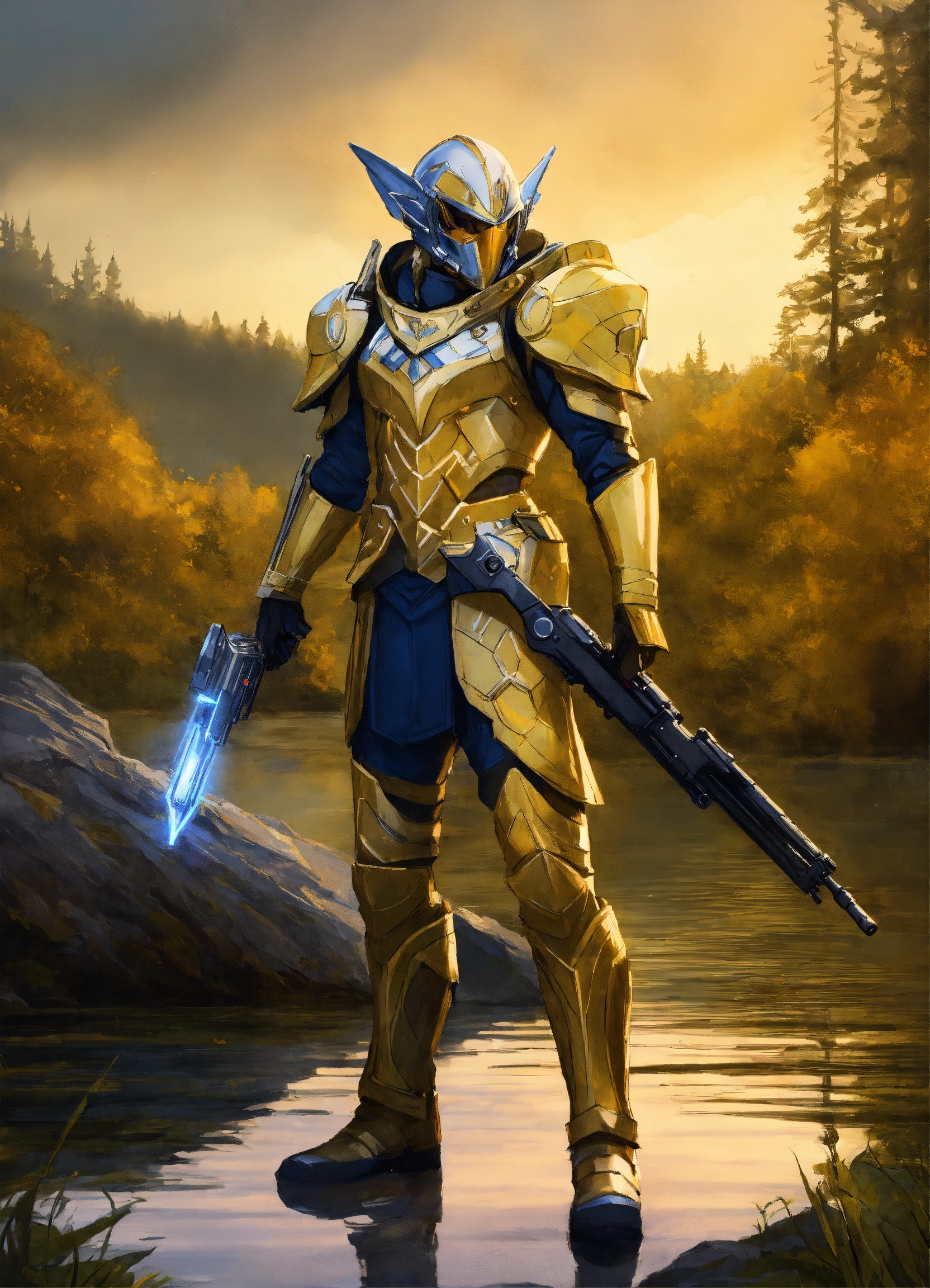 Lexica - Epic drawing of a full body of a high elf sci fi soldier ...