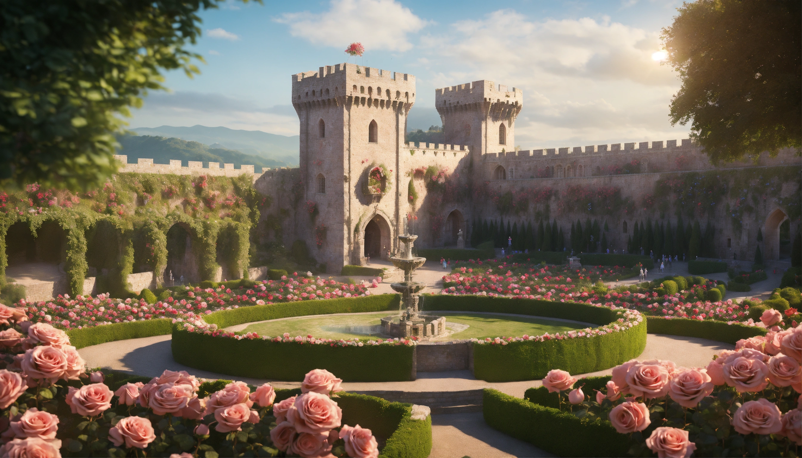 Lexica - Ultra realistic, photorealistic, palace of roses, medieval ...