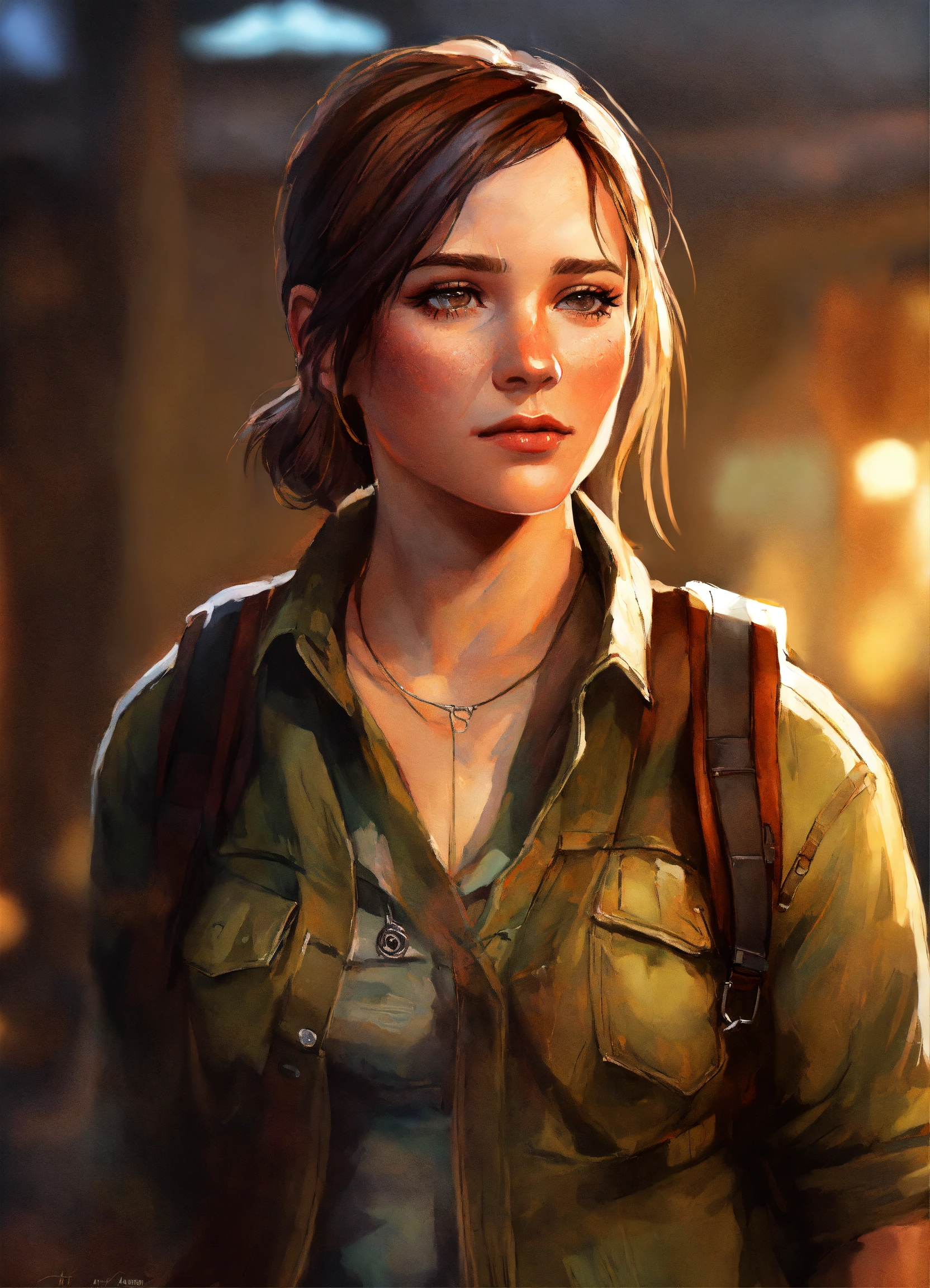 Lexica - Marlene character from Last of Us game, realistic cartoon oil ...