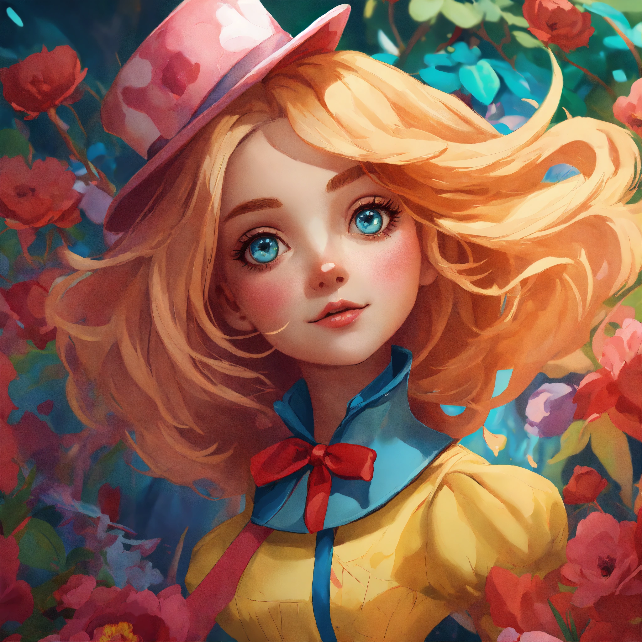 Lexica - The character Alice from Alice in Wonderland, cartoon oil ...