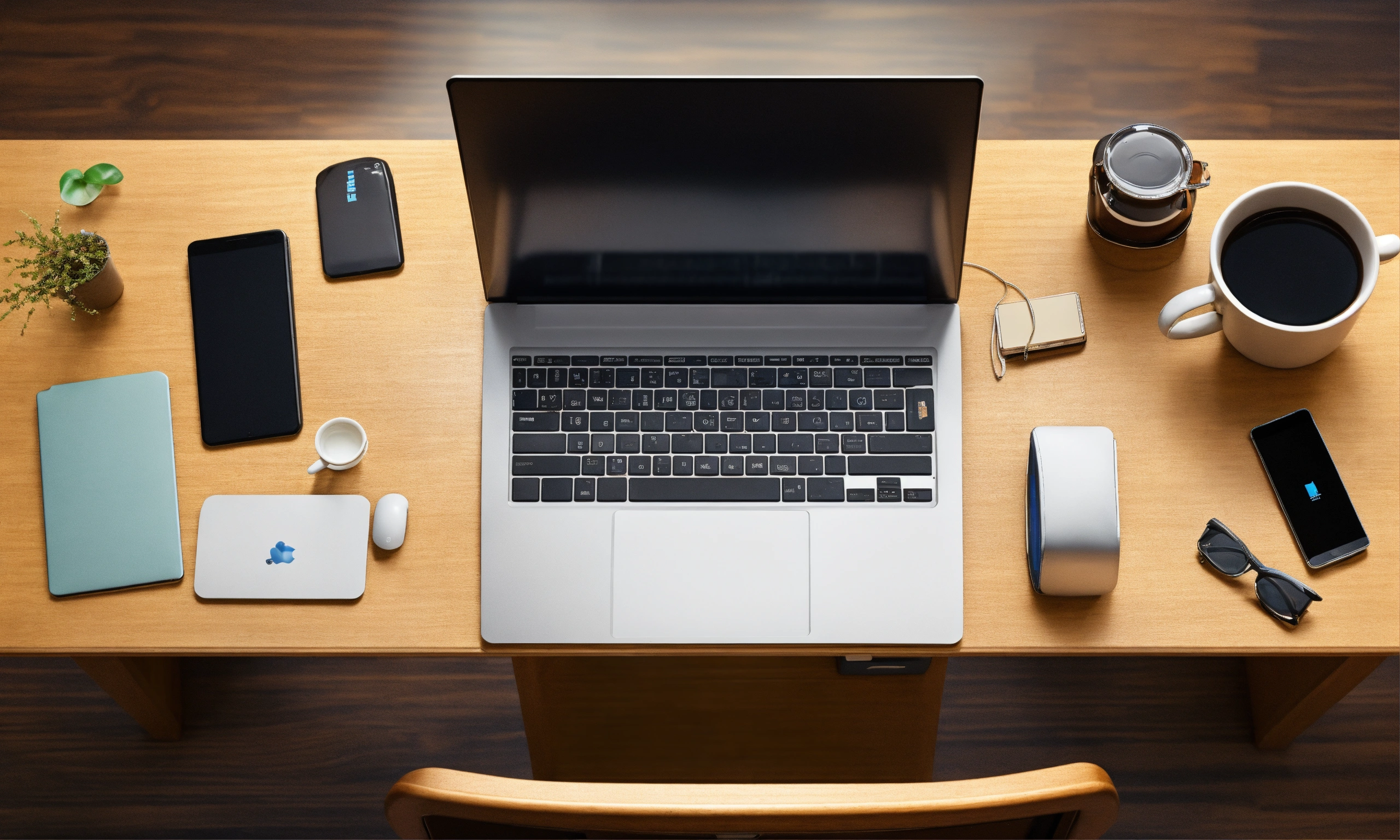 Lexica - Close up of empty desk hyper realistic view from top Top view ...