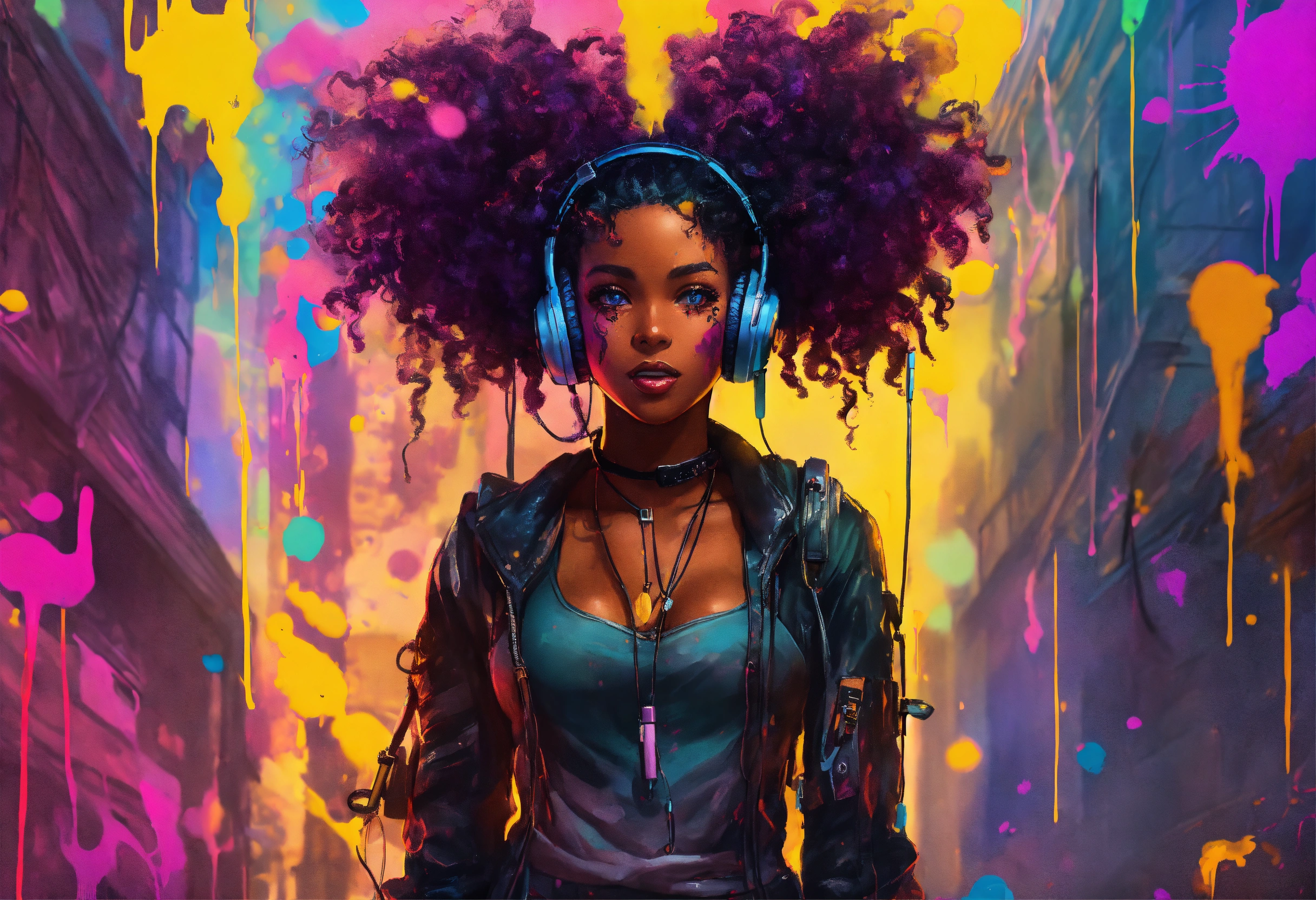 Lexica - Full body rendition of a Gothic-punk African American deep ...