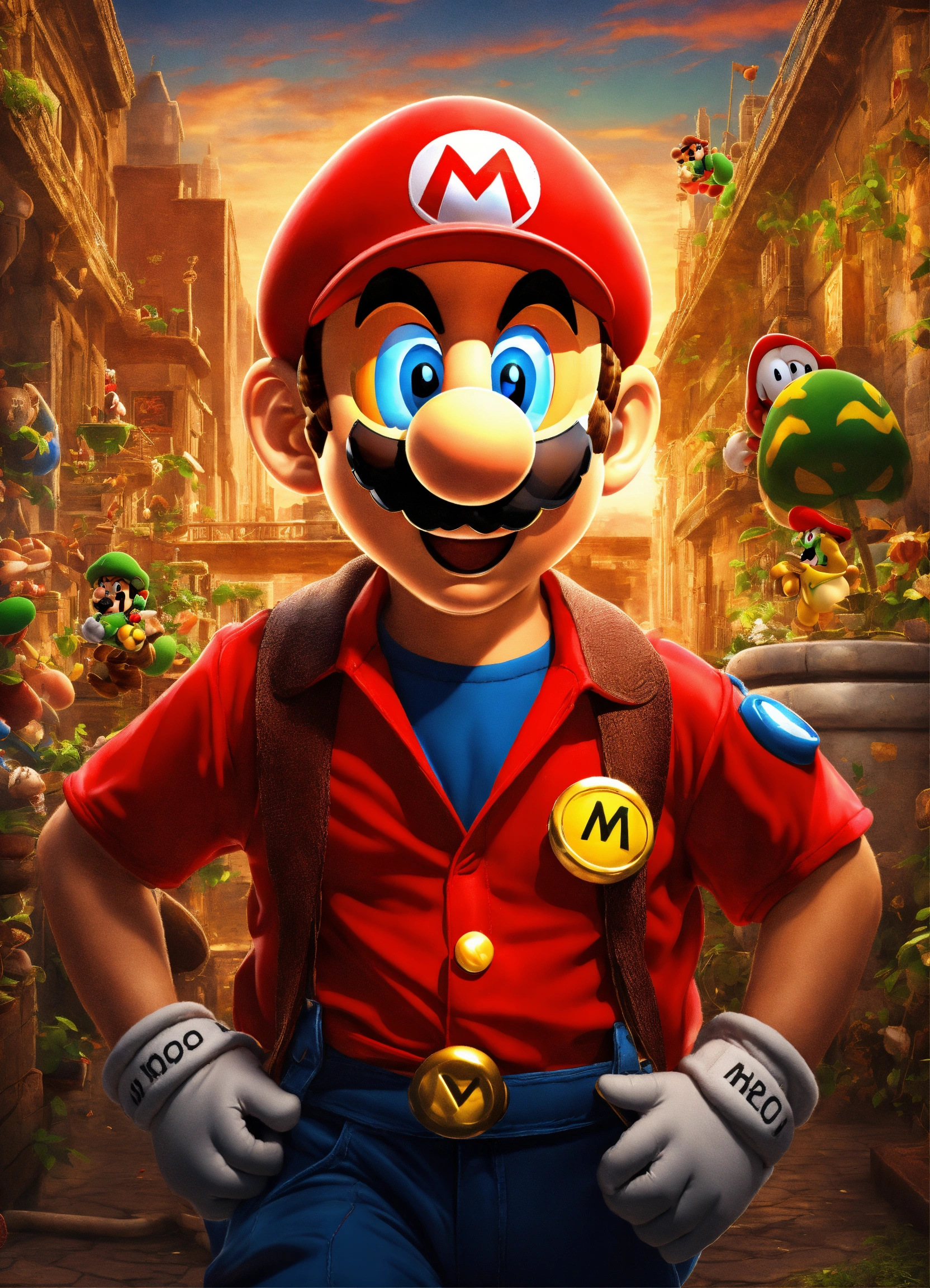 Lexica - Super mario cool sunglasses hip hop portrait