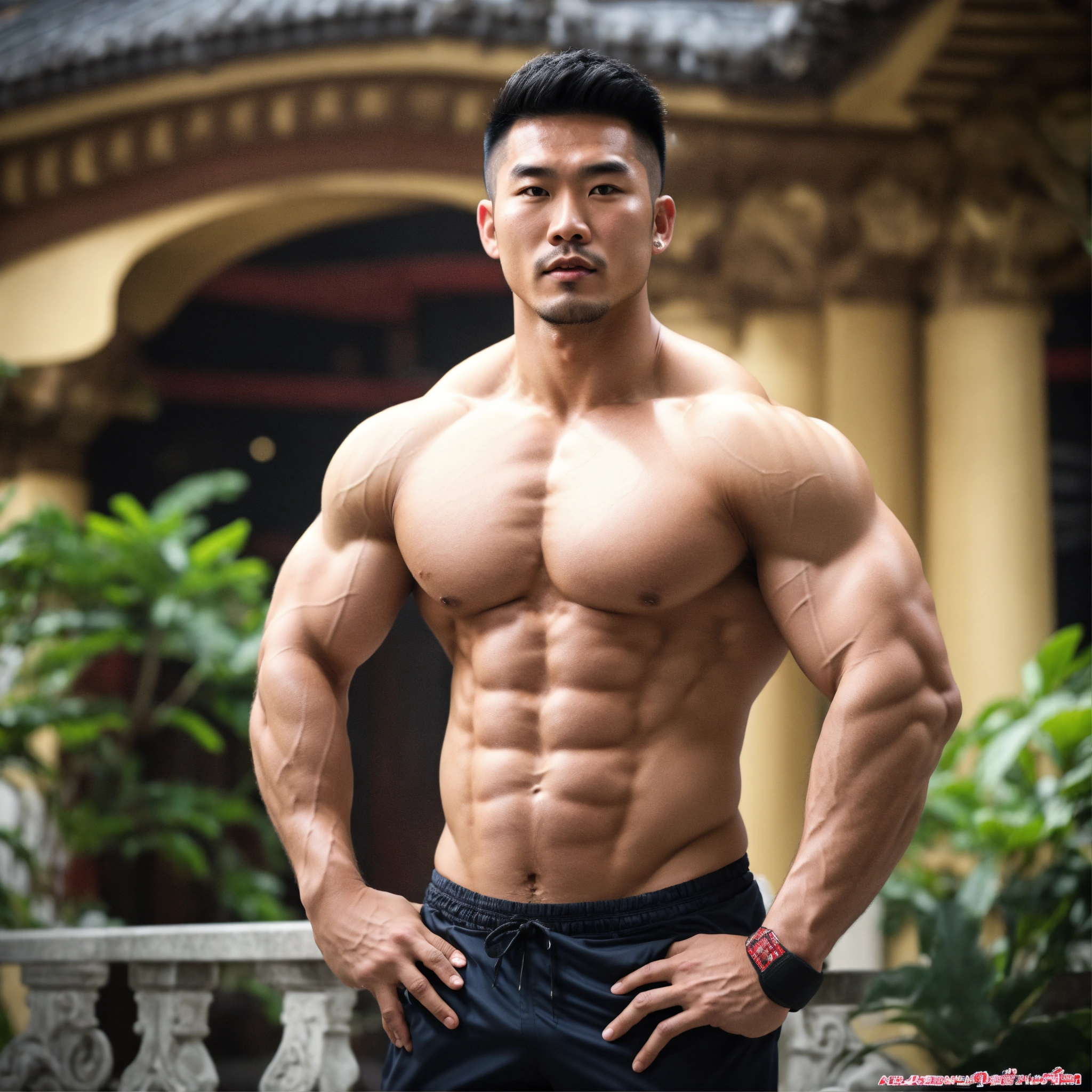 Lexica - 30-year-old hairy Taiwanese man with big muscles, big ...