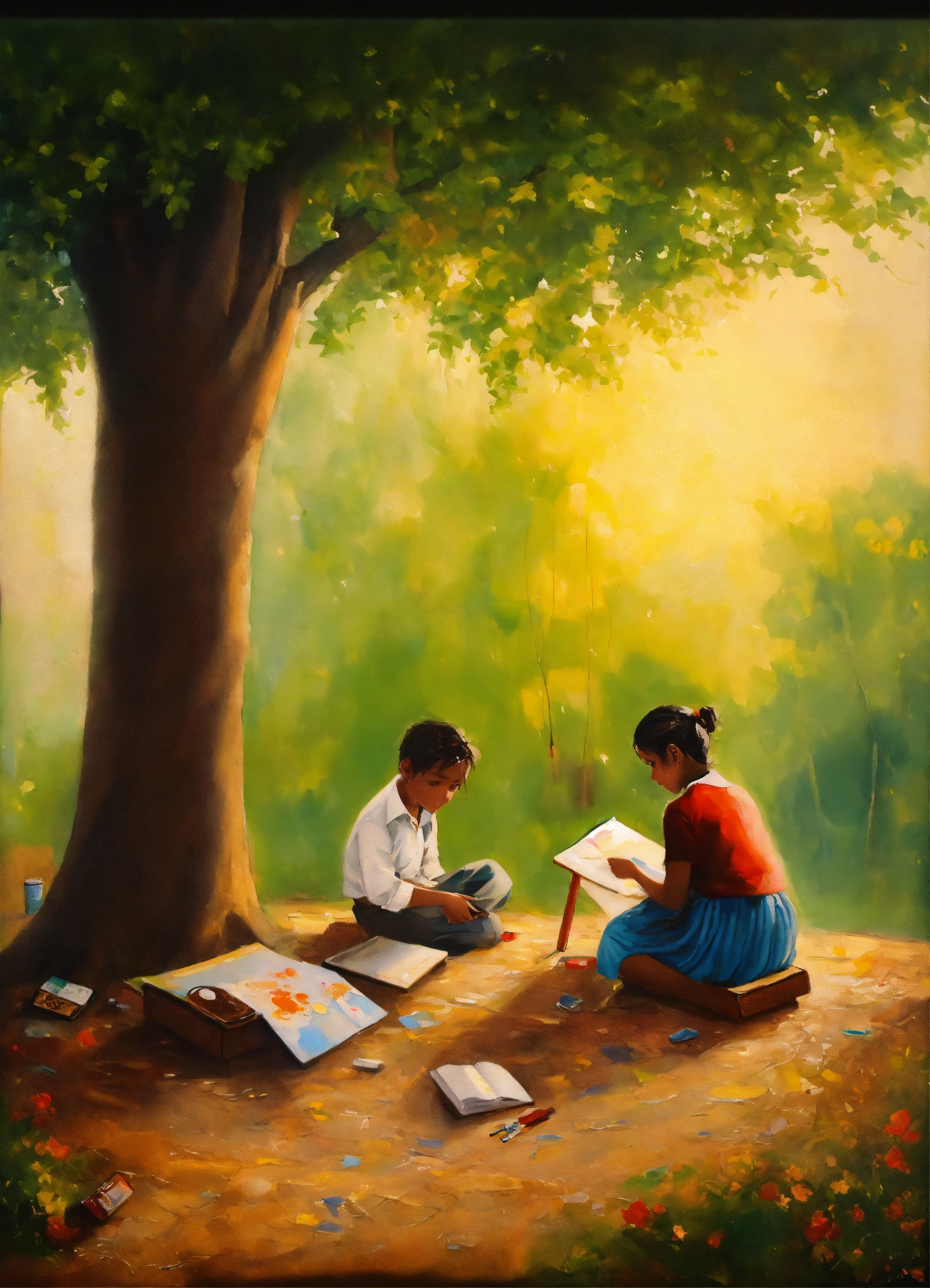 Lexica - Make a painting that clearly shows the teacher's sacrifice and ...