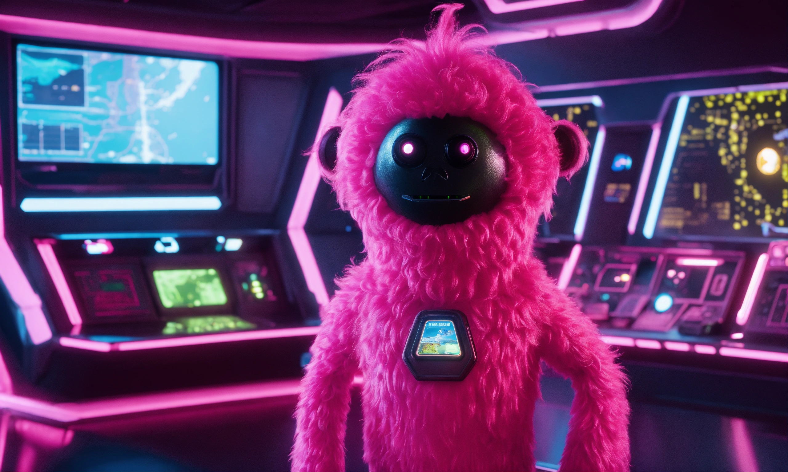 Lexica - Fun loving, hairy, pear shaped, pink, monster is standing with ...