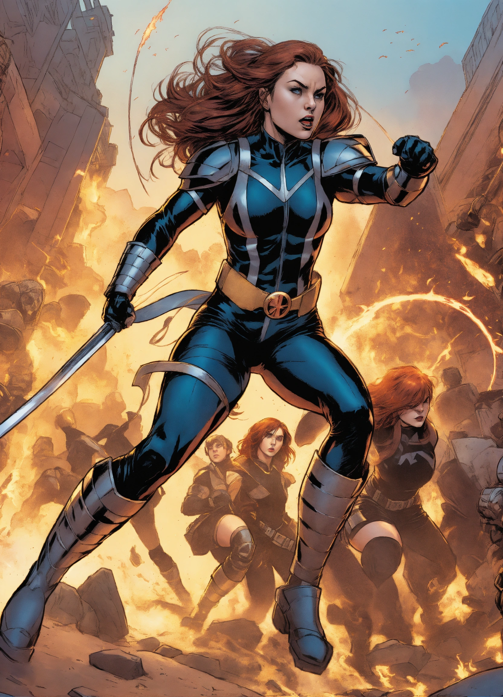 Lexica - Female X-Men Shadowcat wearing black metal combat armor ...