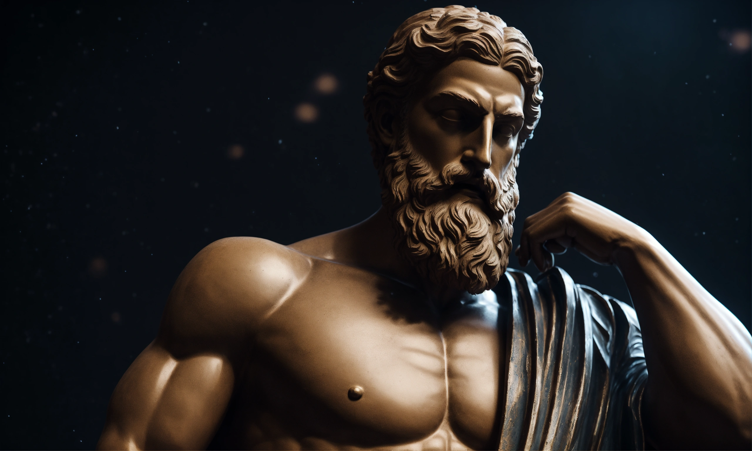 Lexica - Standing greek statue of philosophy with beard and muscle ...