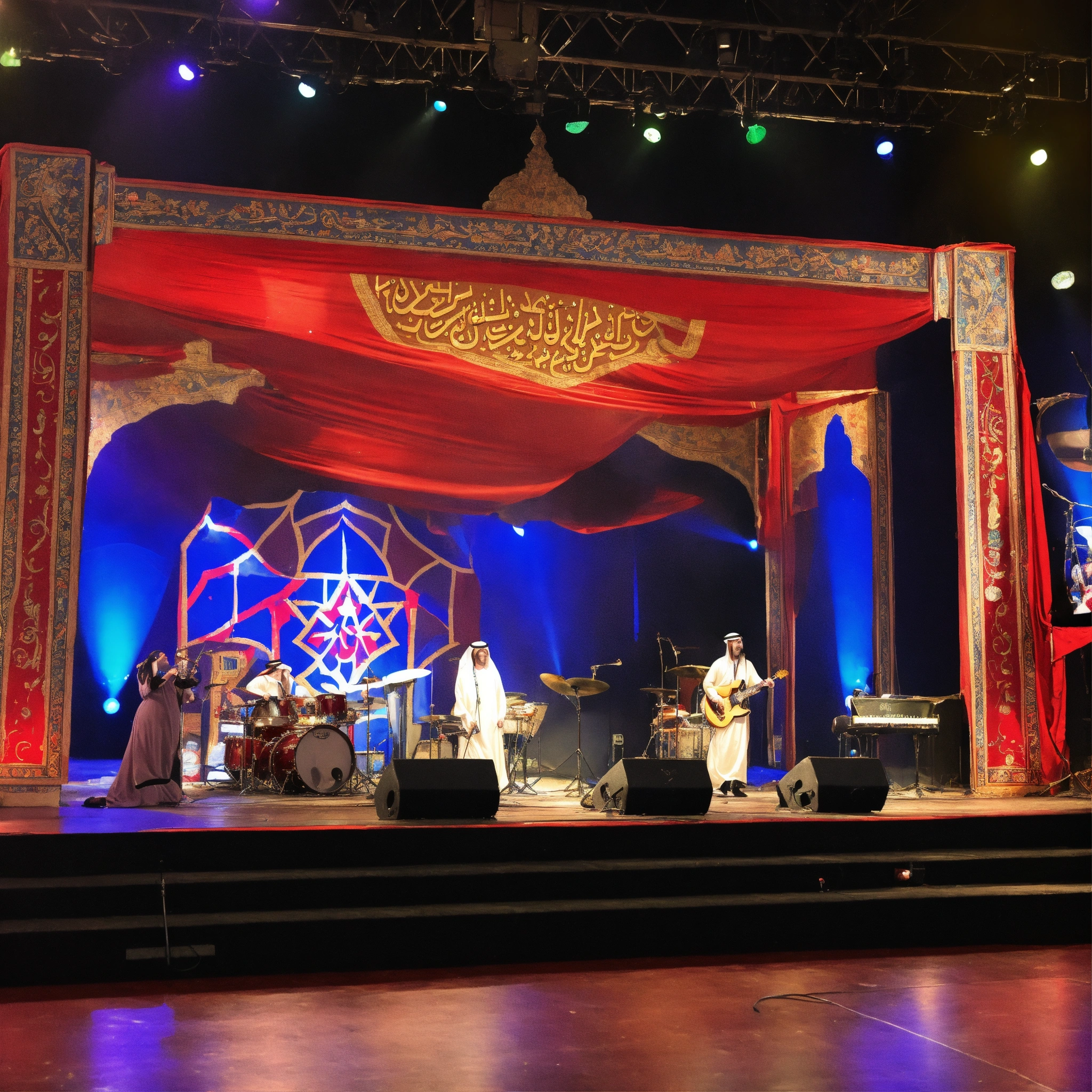 Lexica - Traditional Bahrain themed concert stage with live music bands