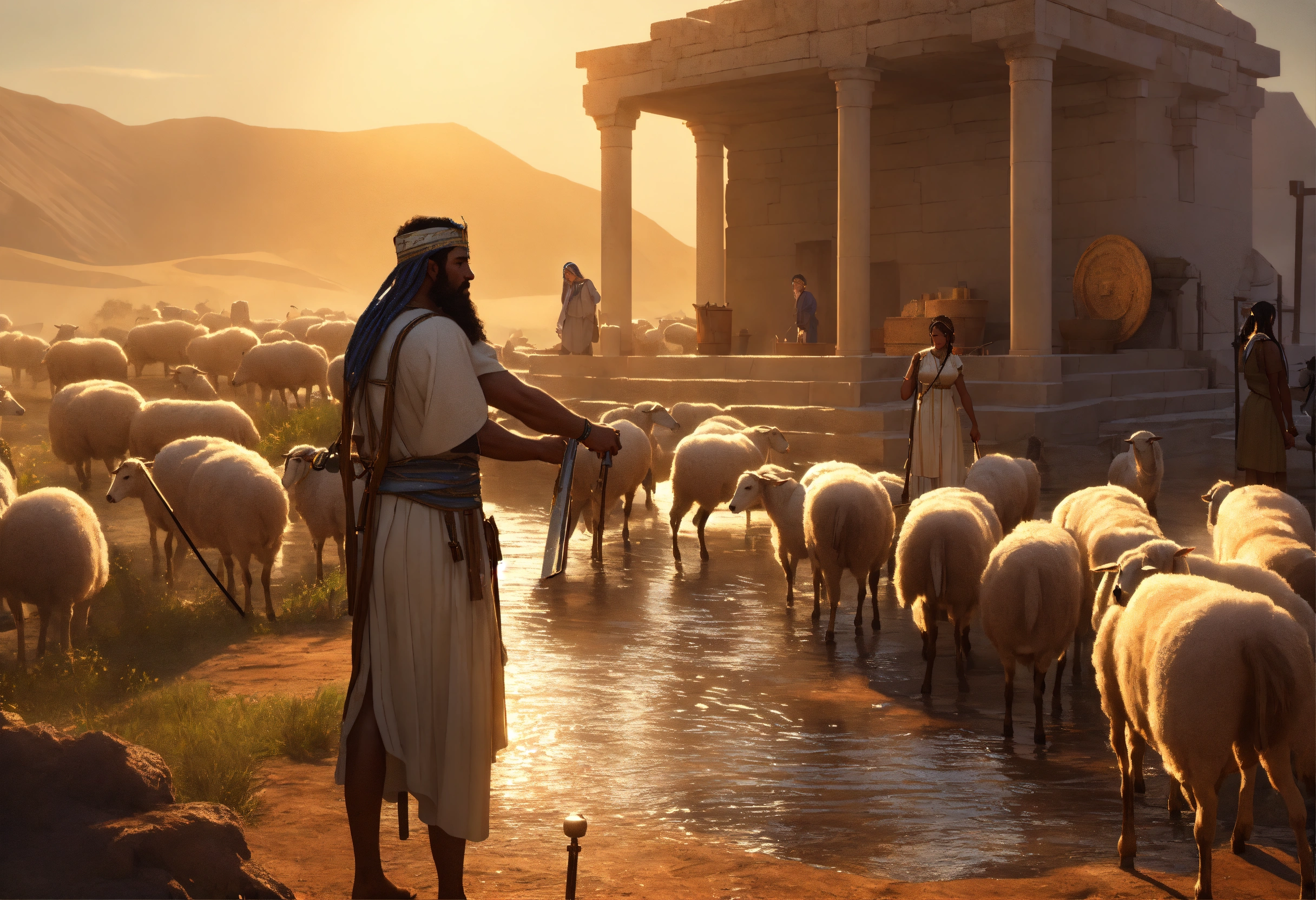 Lexica - Moses strong man helps jethro's daughters draw water from the ...