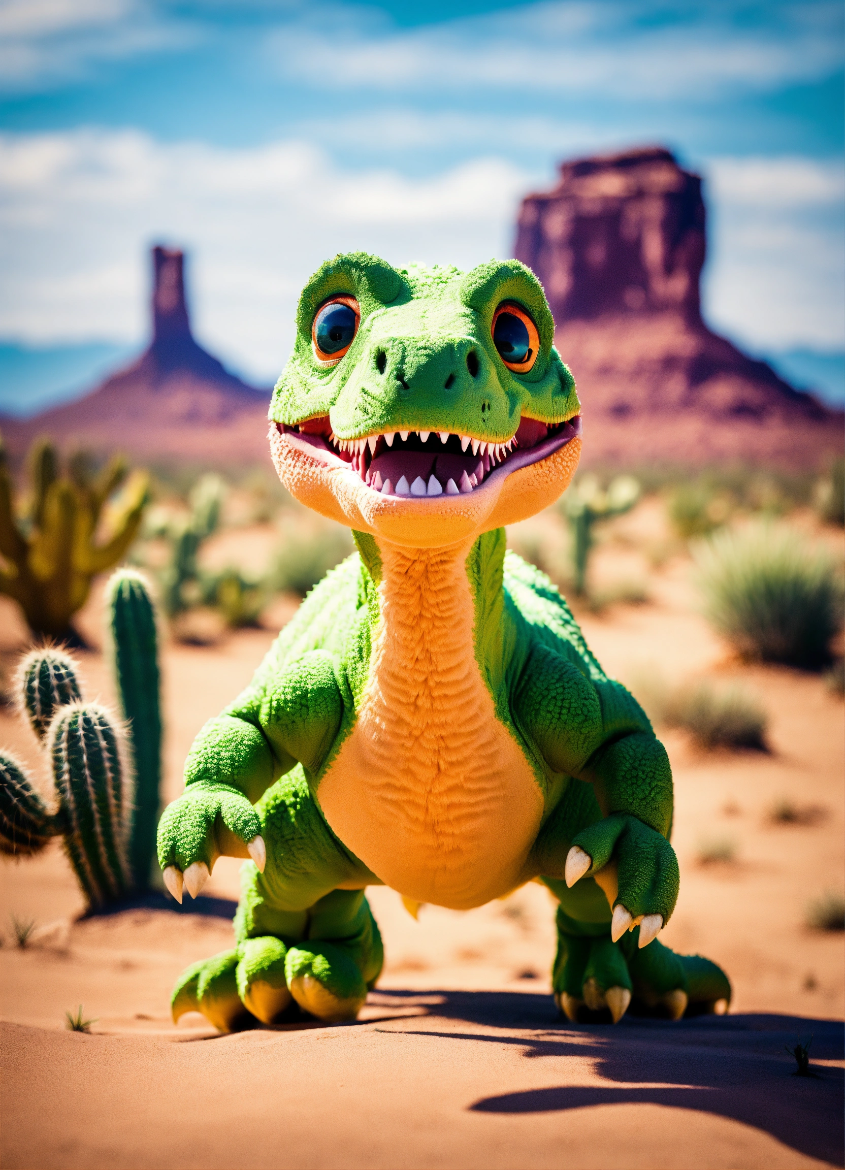Lexica - An adorable and fluffy baby t-rex dinosaur with big color eyes ...