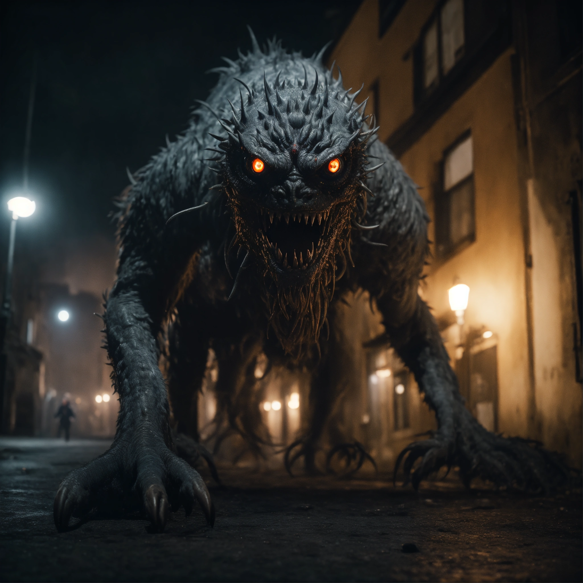 Lexica - Very horrifying, realistic grey monster whit many eyes ...