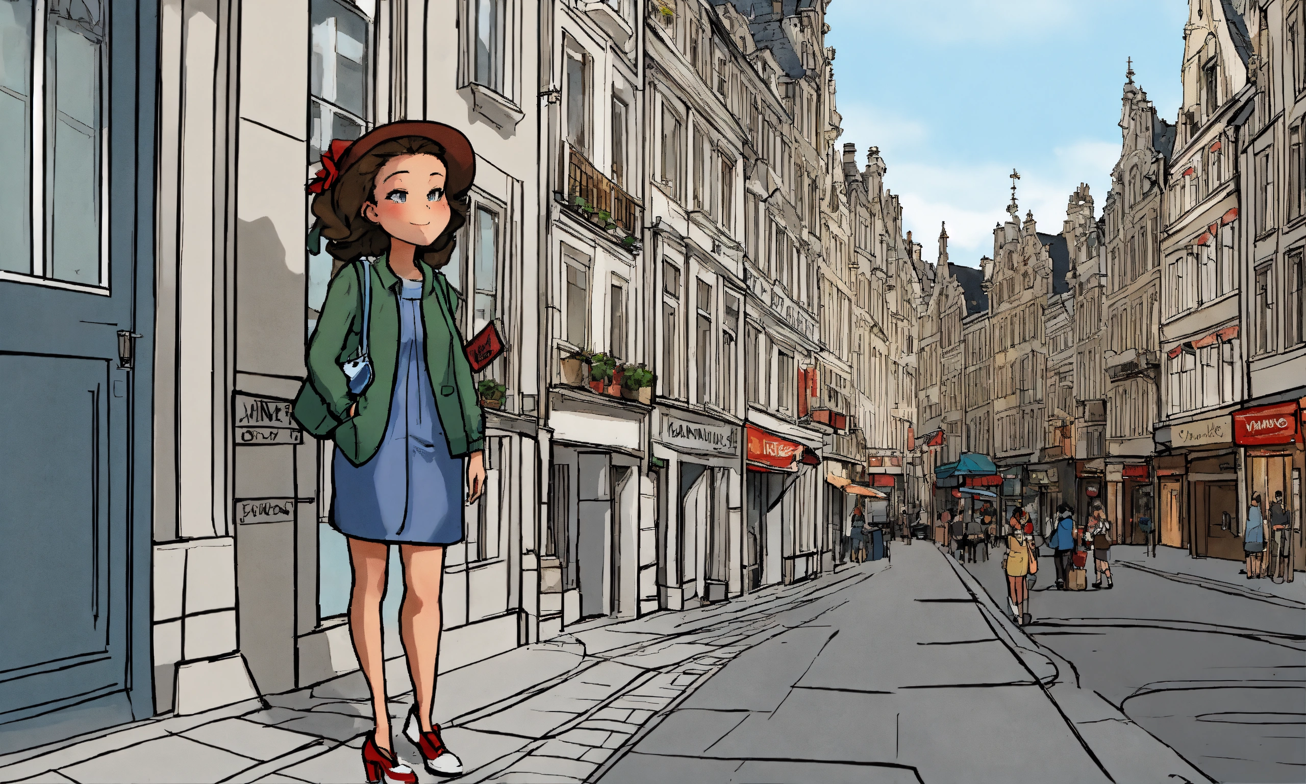 Lexica - A european comic style hand drawn cartoon of a hot girl ...