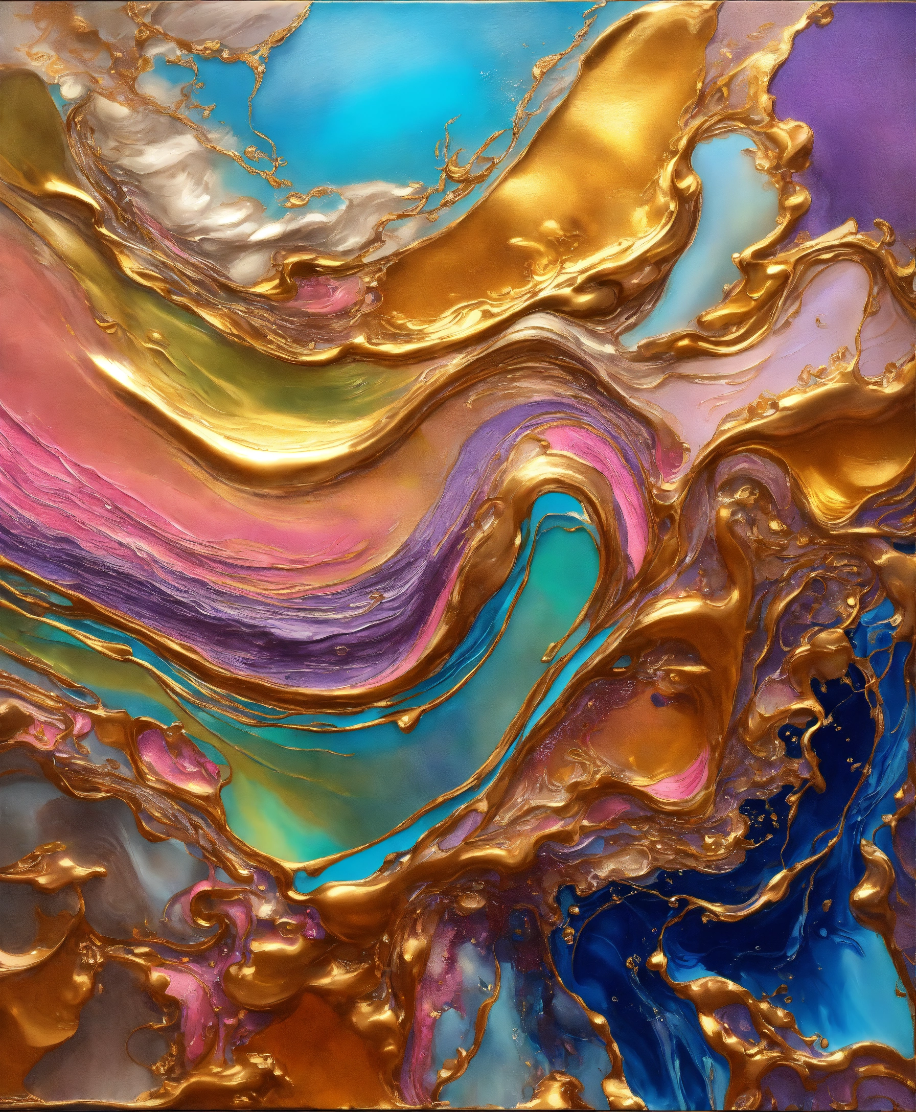 Lexica - Colorful abstract painting oil and water complex complicated ...