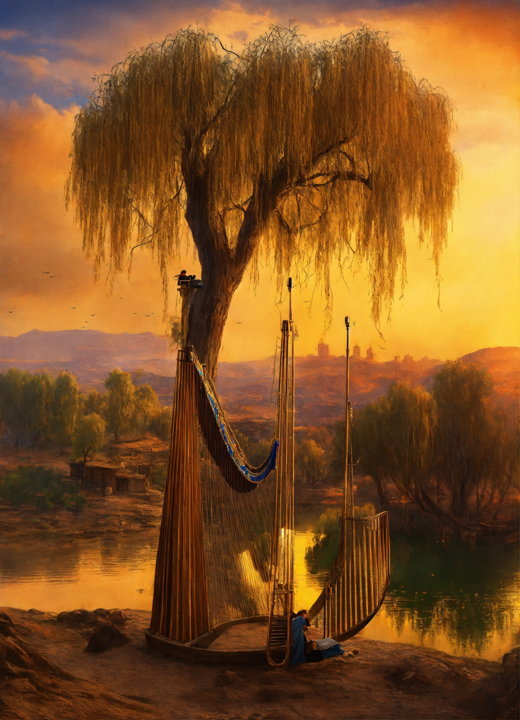Lexica - Israelites hang their harps on willow trees in Babylon 587 BC