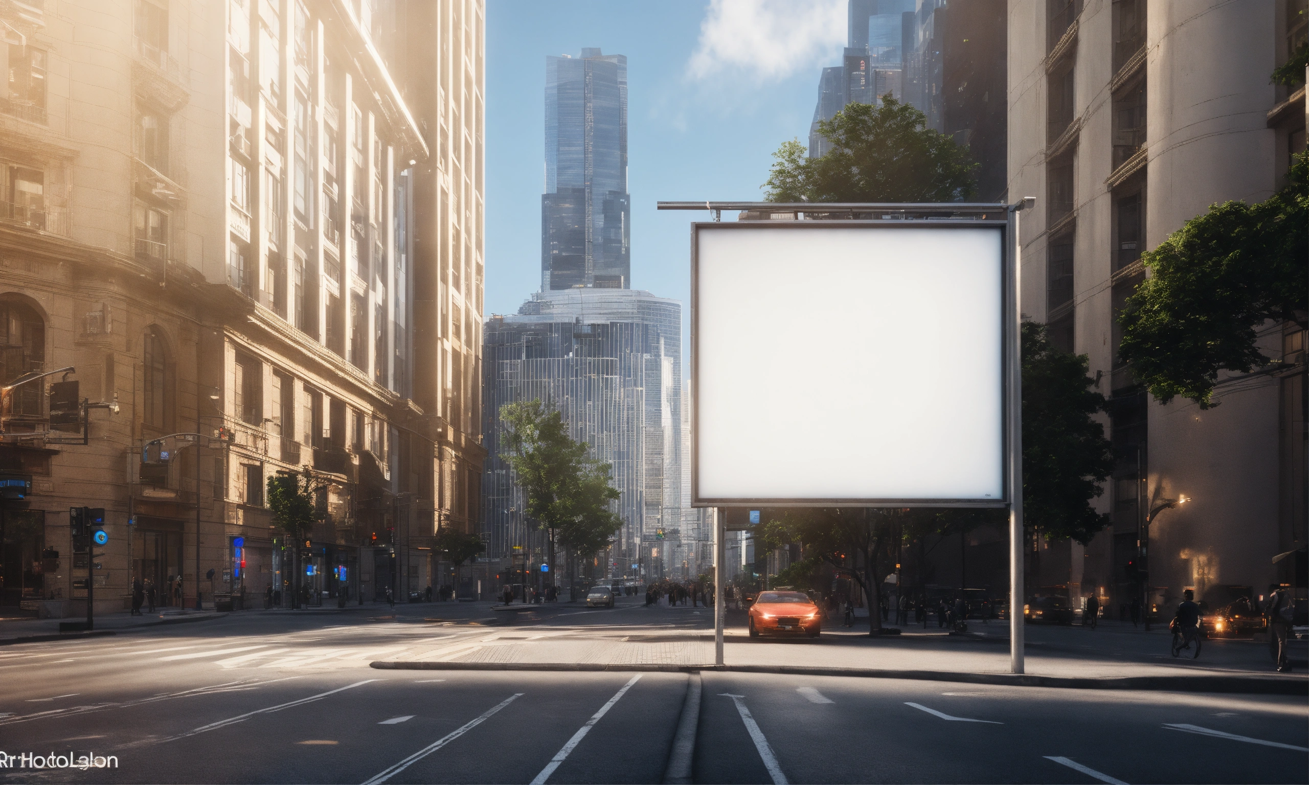 Lexica - White Empty signboard on the building. Blank mock-up of an ...