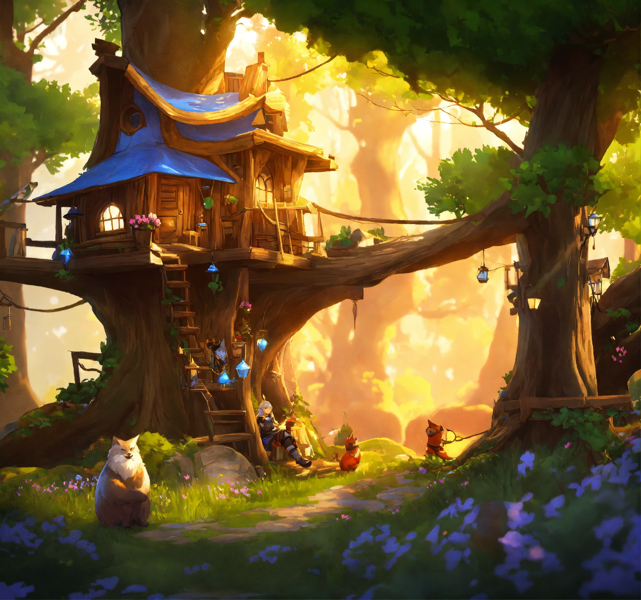 Lexica - MMO game with online players. treehouse. Ori