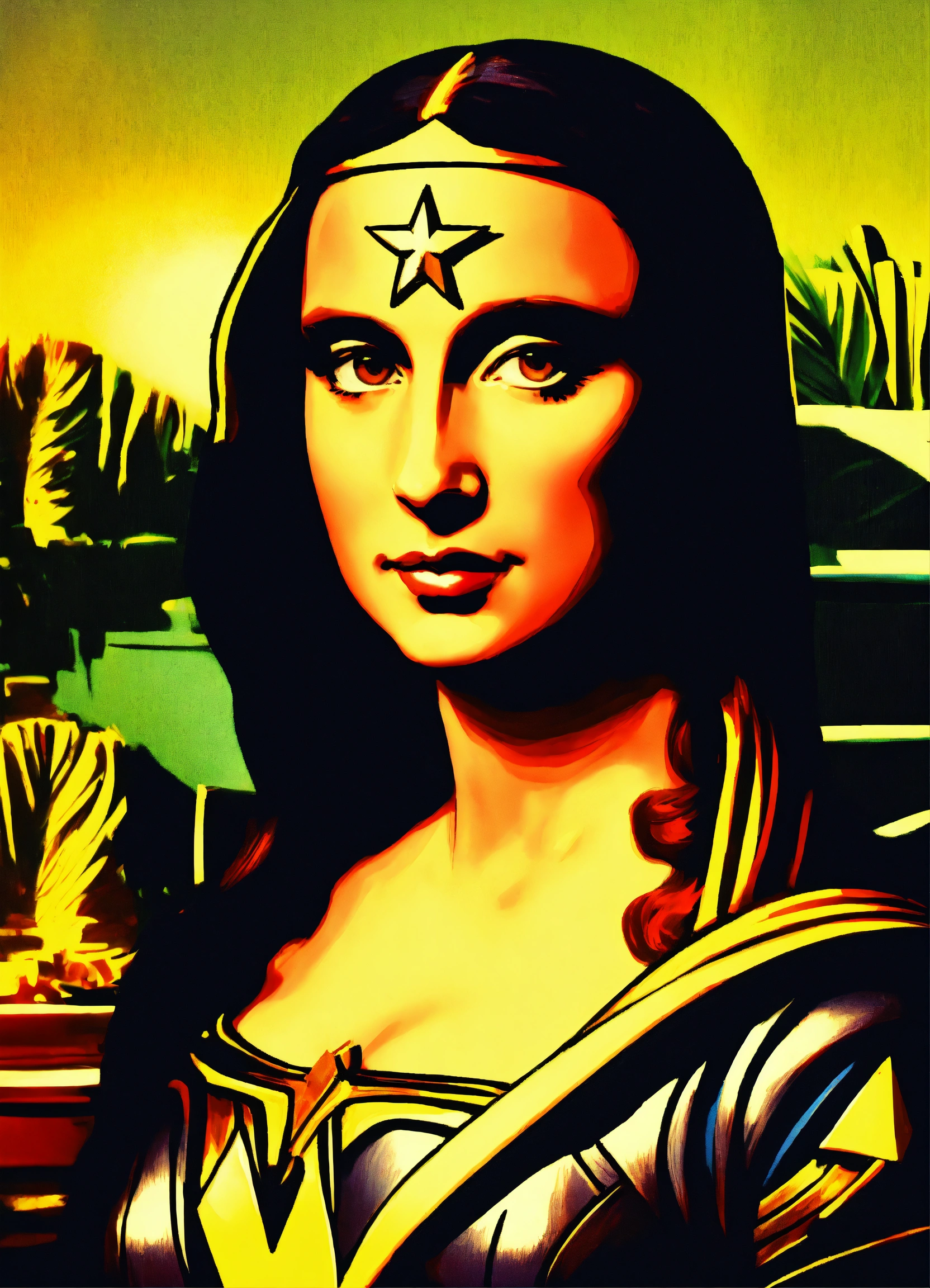 Lexica - Mona Lisa as wonder woman, strong