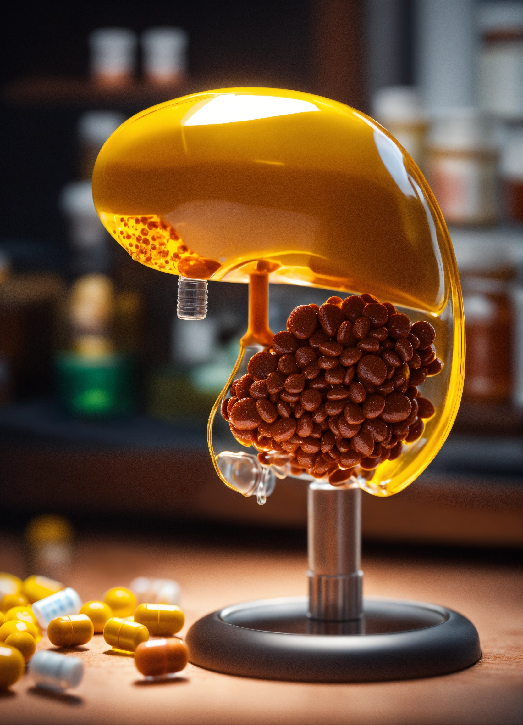 Lexica - Plastic 3d model of brown liver with gallbladder of a human ...
