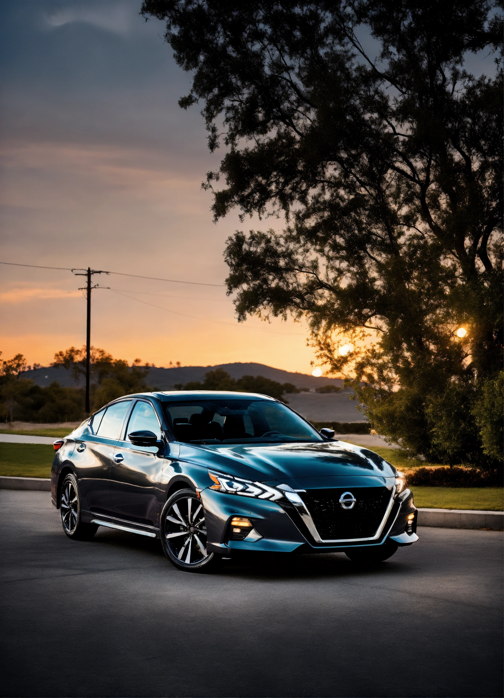 Lexica - 2019 nissan altima sr gray and black with moonlight landscape ...
