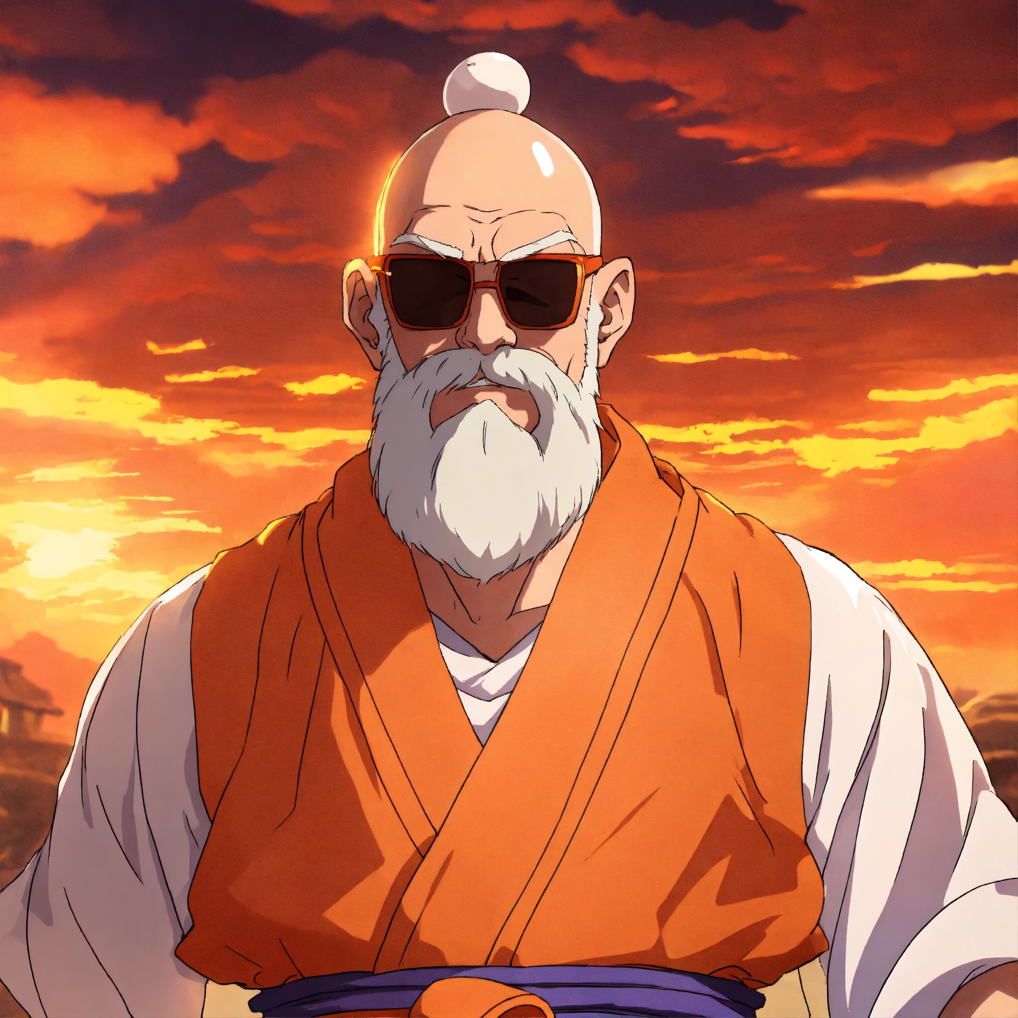 Lexica - Anime picture of Travis Kelce as Master Roshi from dragon ball z