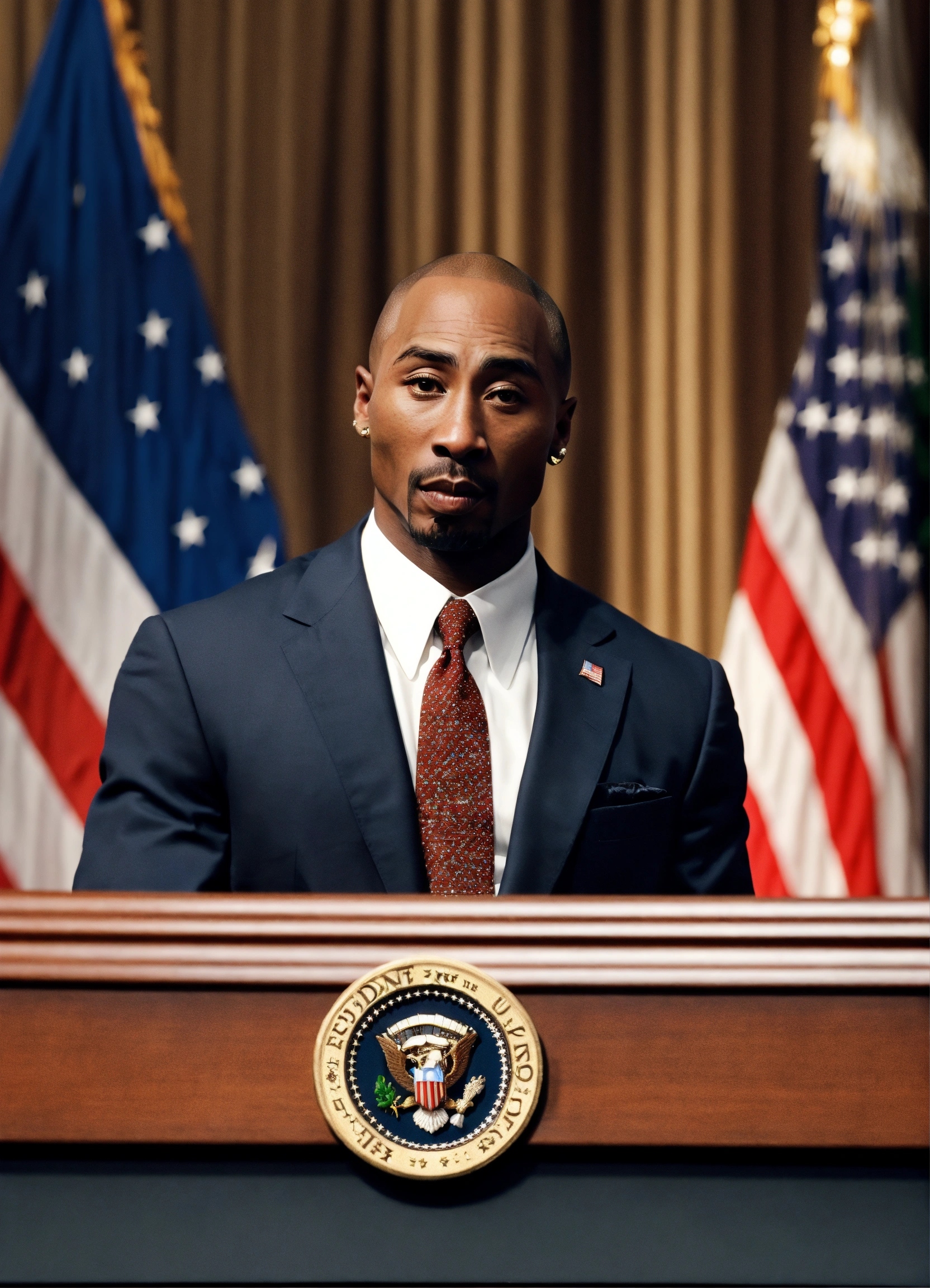 Lexica - Tupac Shakur as the President of the United States. High ...