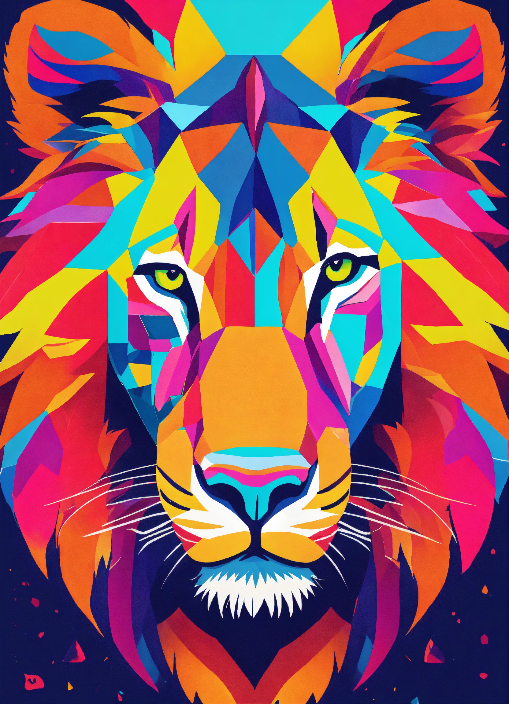 Lexica - Vibrant and bright and colorful animal portrait poster. AI ...