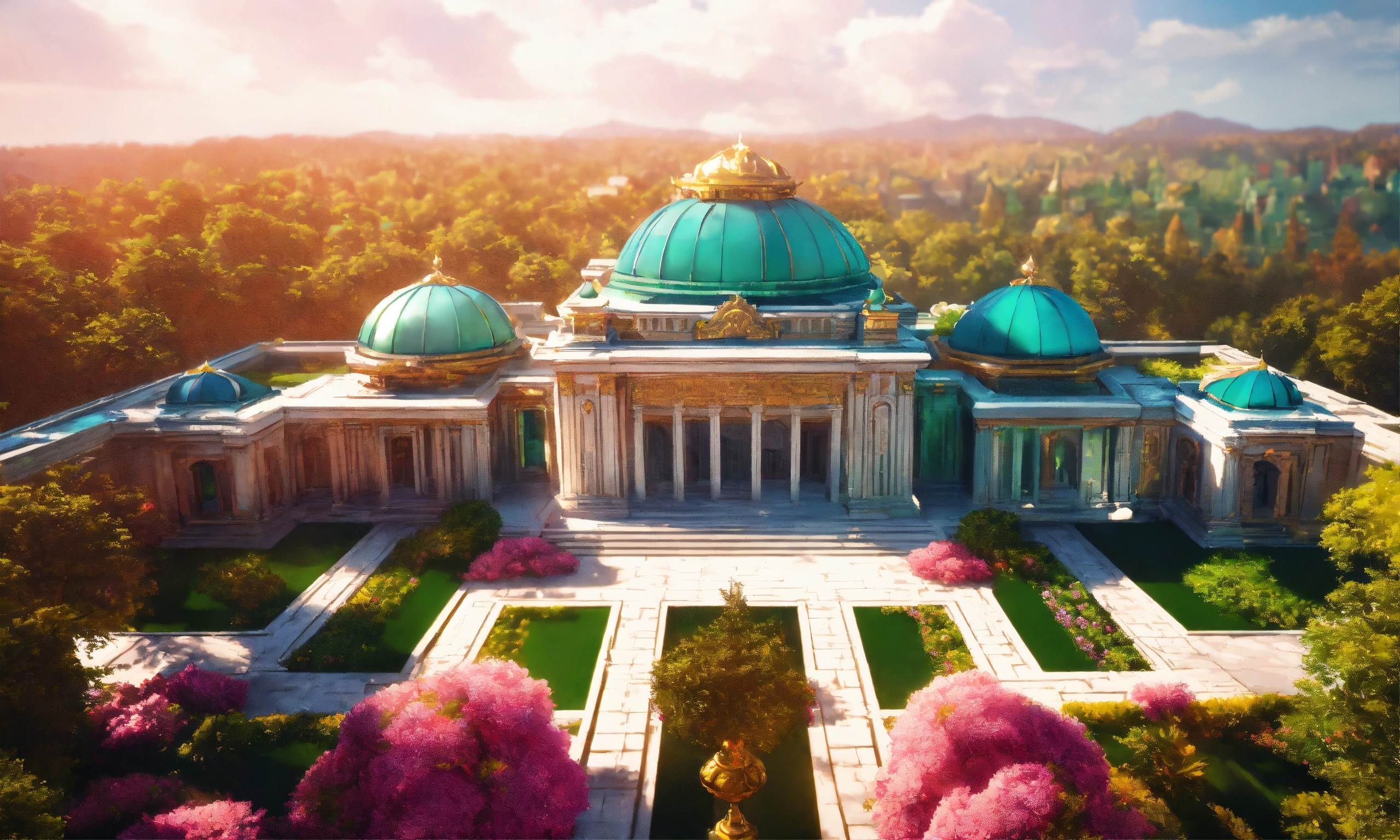 Lexica - Overhead view of a marble and jade sci fi symmetrical royal ...
