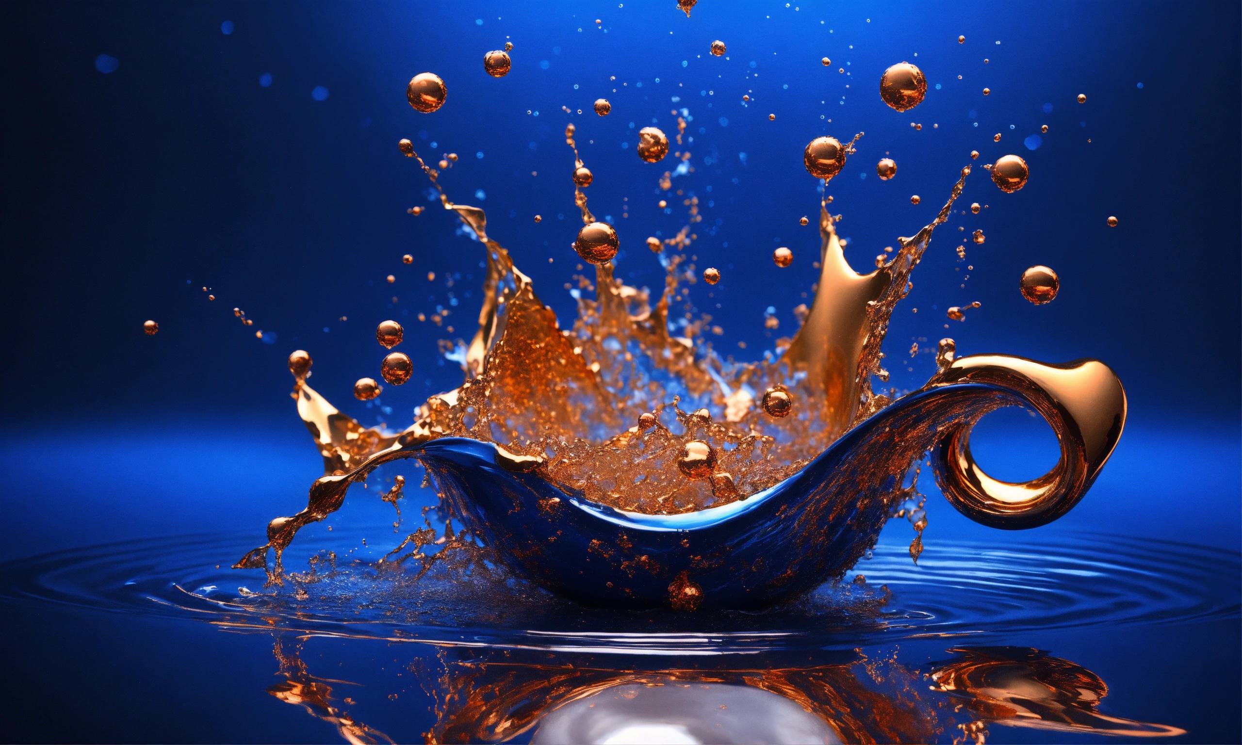 Lexica - Luxury water splash of cobalt blue, add shimmering copper ...