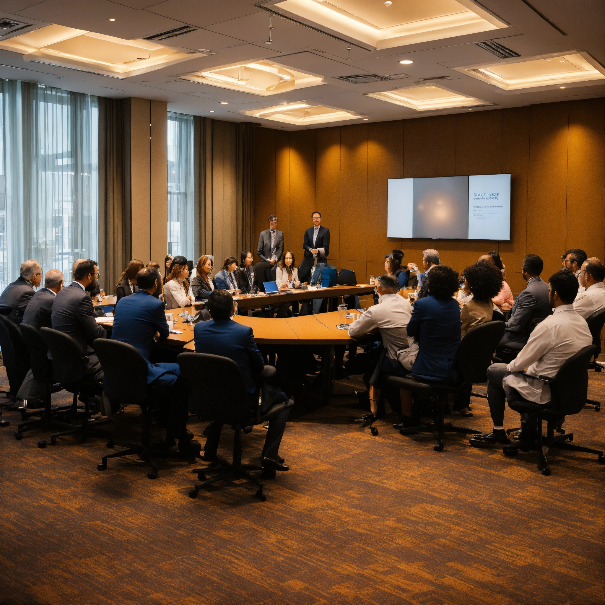 Lexica - A photo of a business meeting. The meeting is taking place in ...