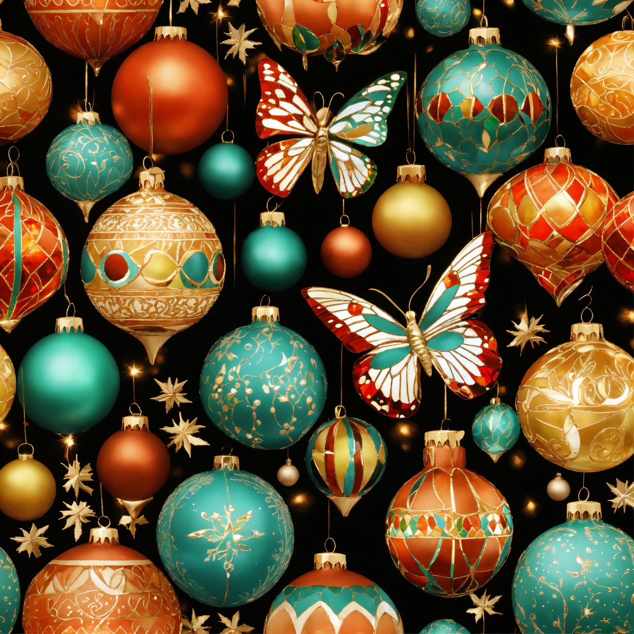 Lexica - Afrocentric Christmas seamless repeating pattern butterflies ...