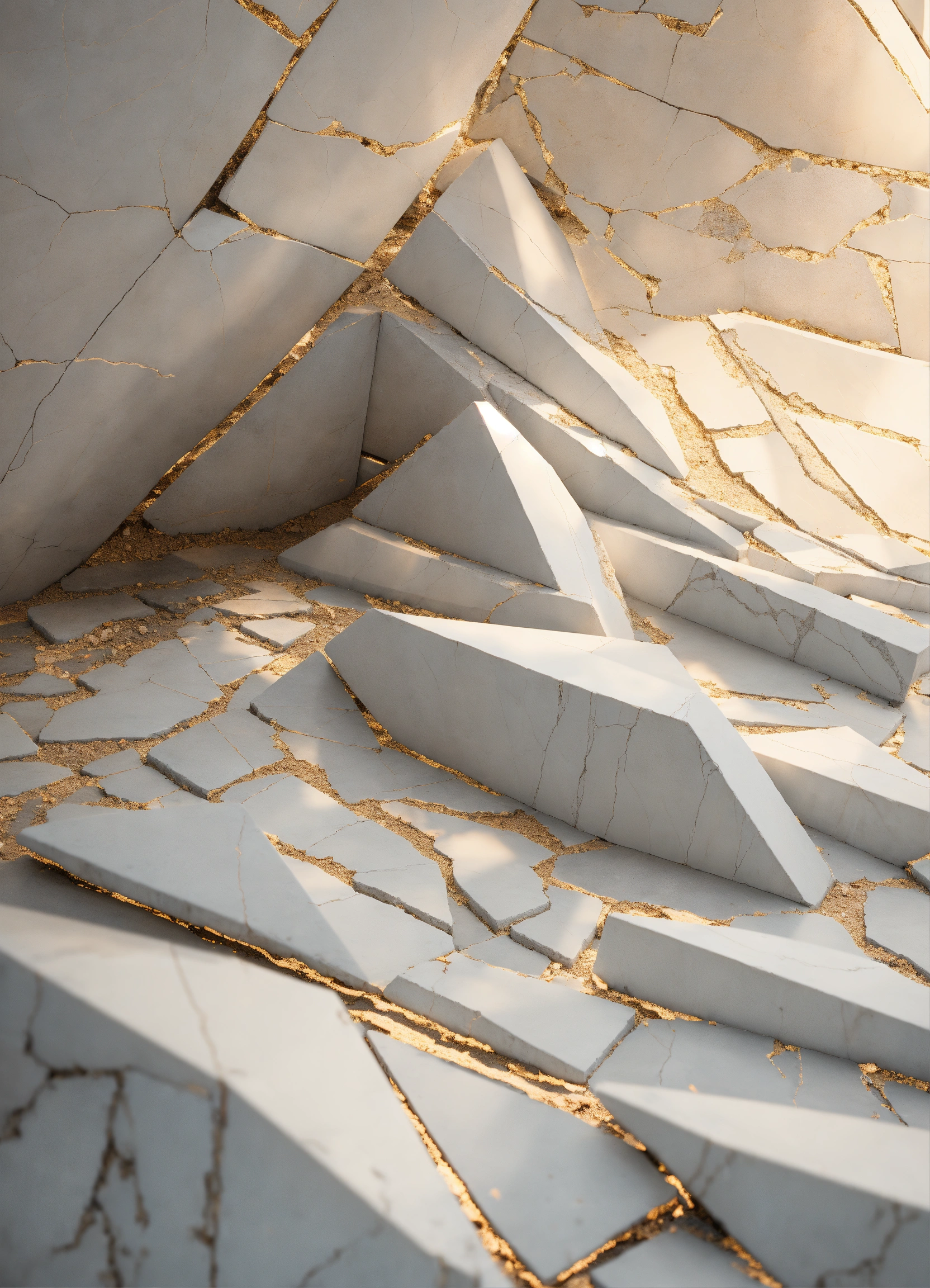 Lexica - White marble made of fragments and with cracks. Realistic ...