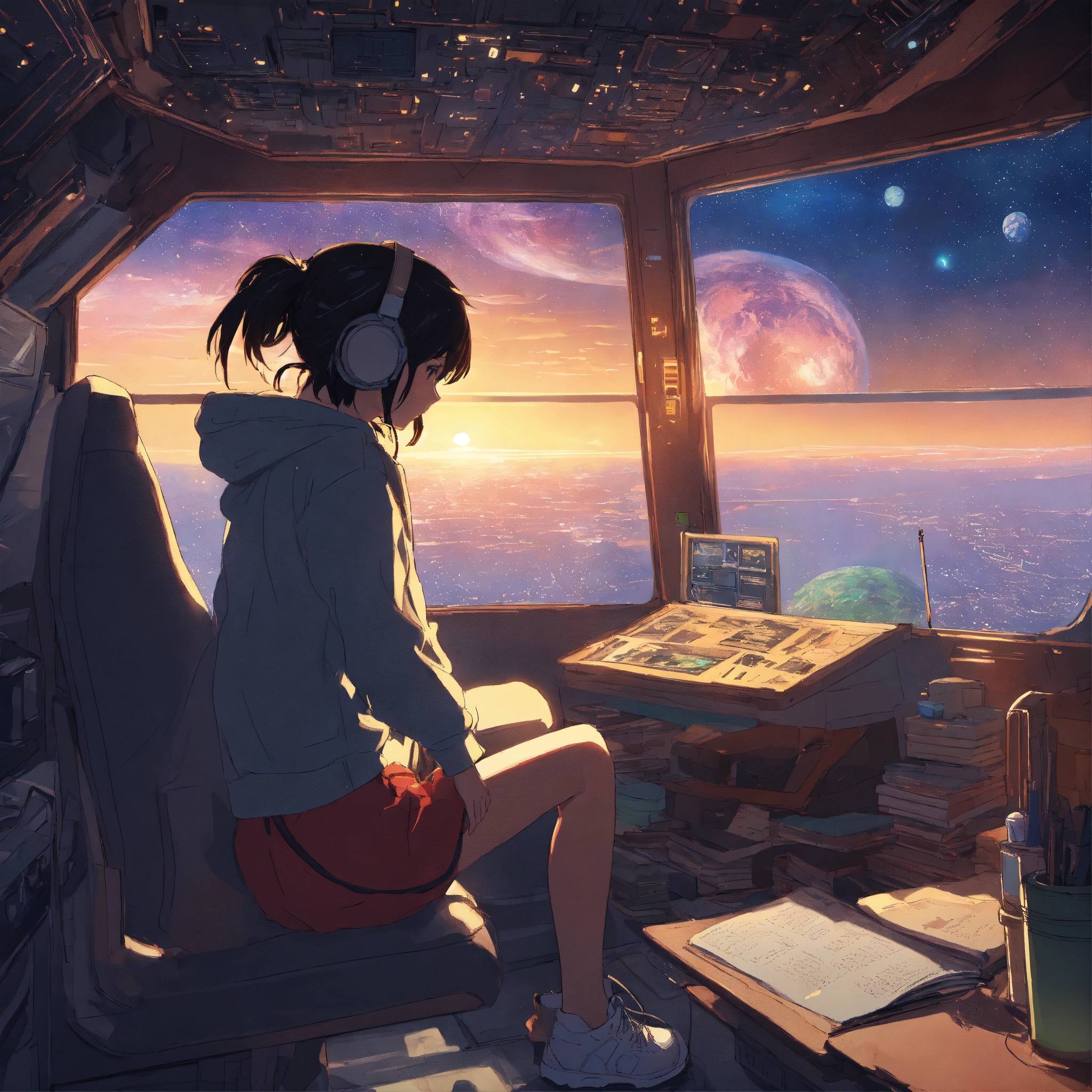 Lexica - Create a high resolution artwork of lo-fi hip hop, Anime Girl ...
