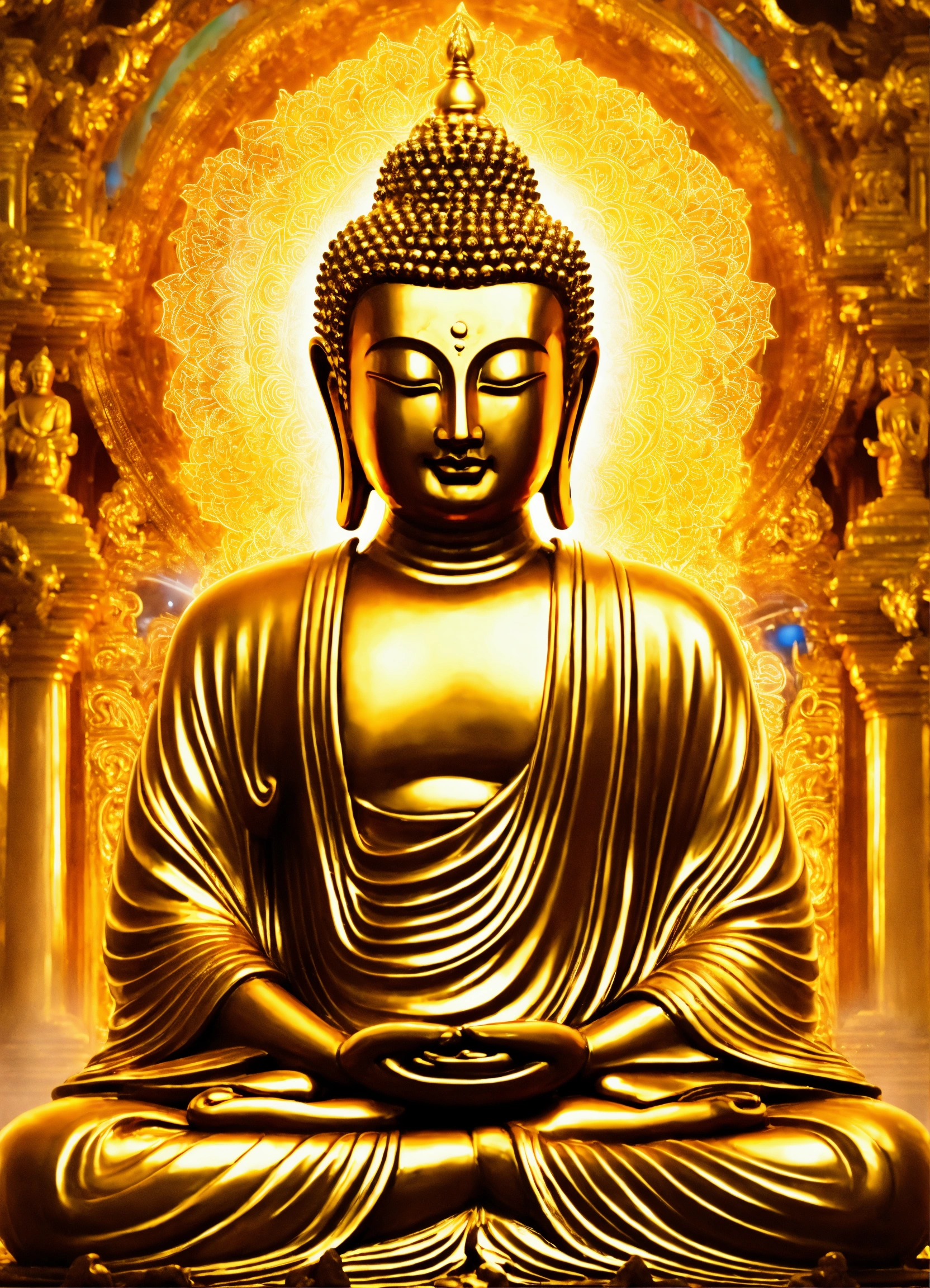 Lexica - Buddhastyle, sacred aura, holy light, budda is skinned gold ...