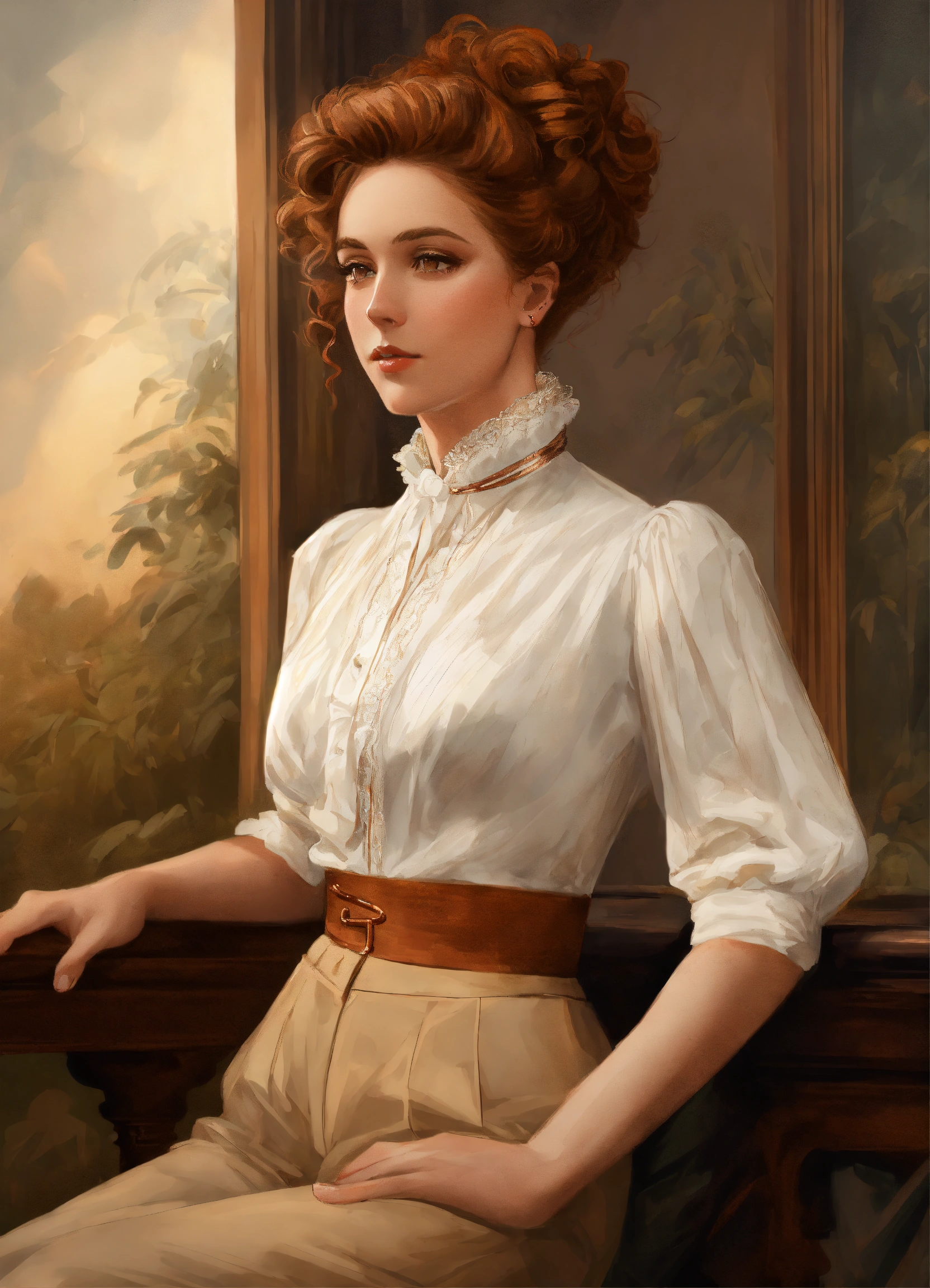 Lexica - Digital art portrait of a beautiful, Edwardian, rich British ...
