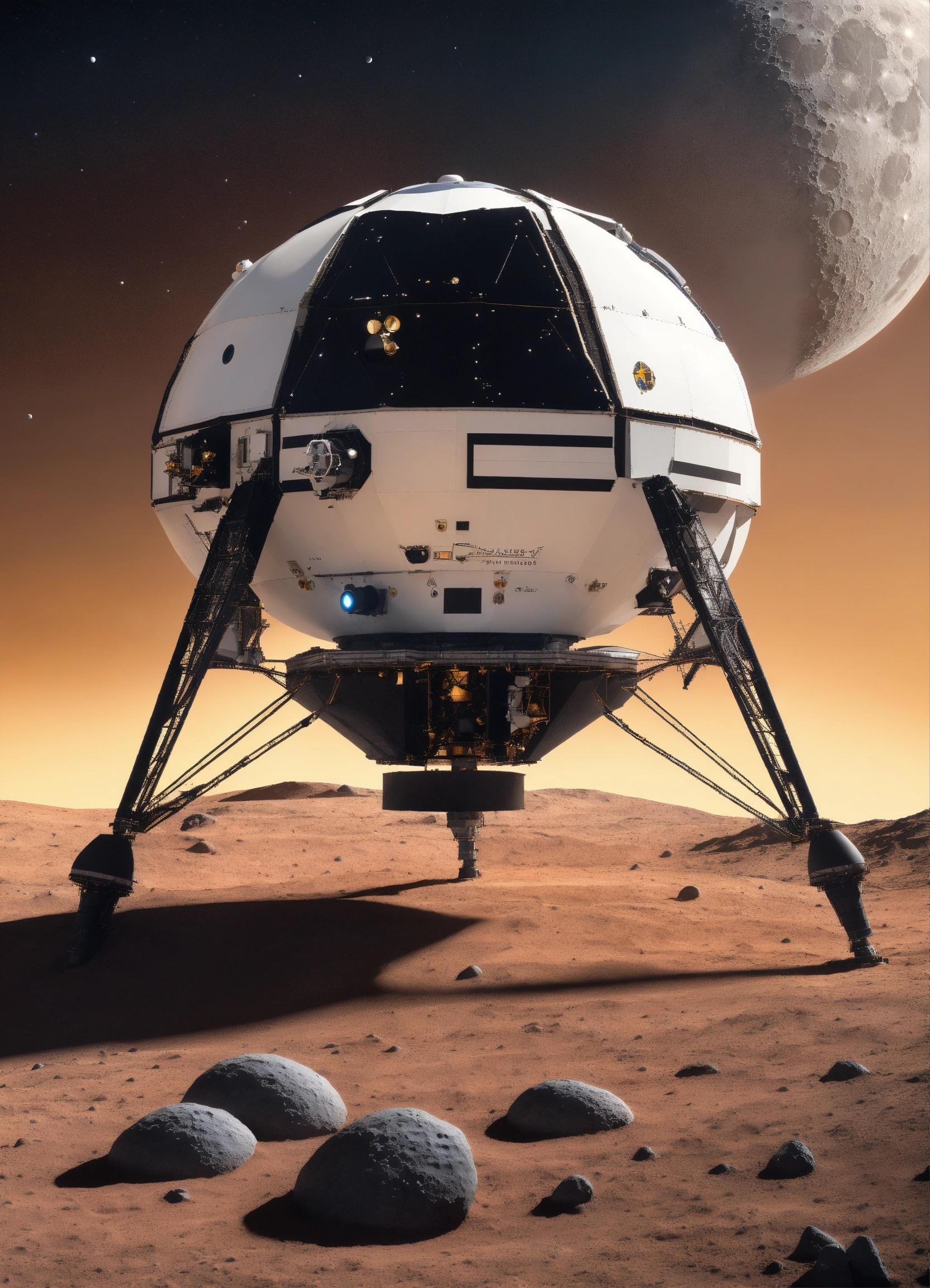 Lexica - A small moon lander with similar aesthetics to the space ...