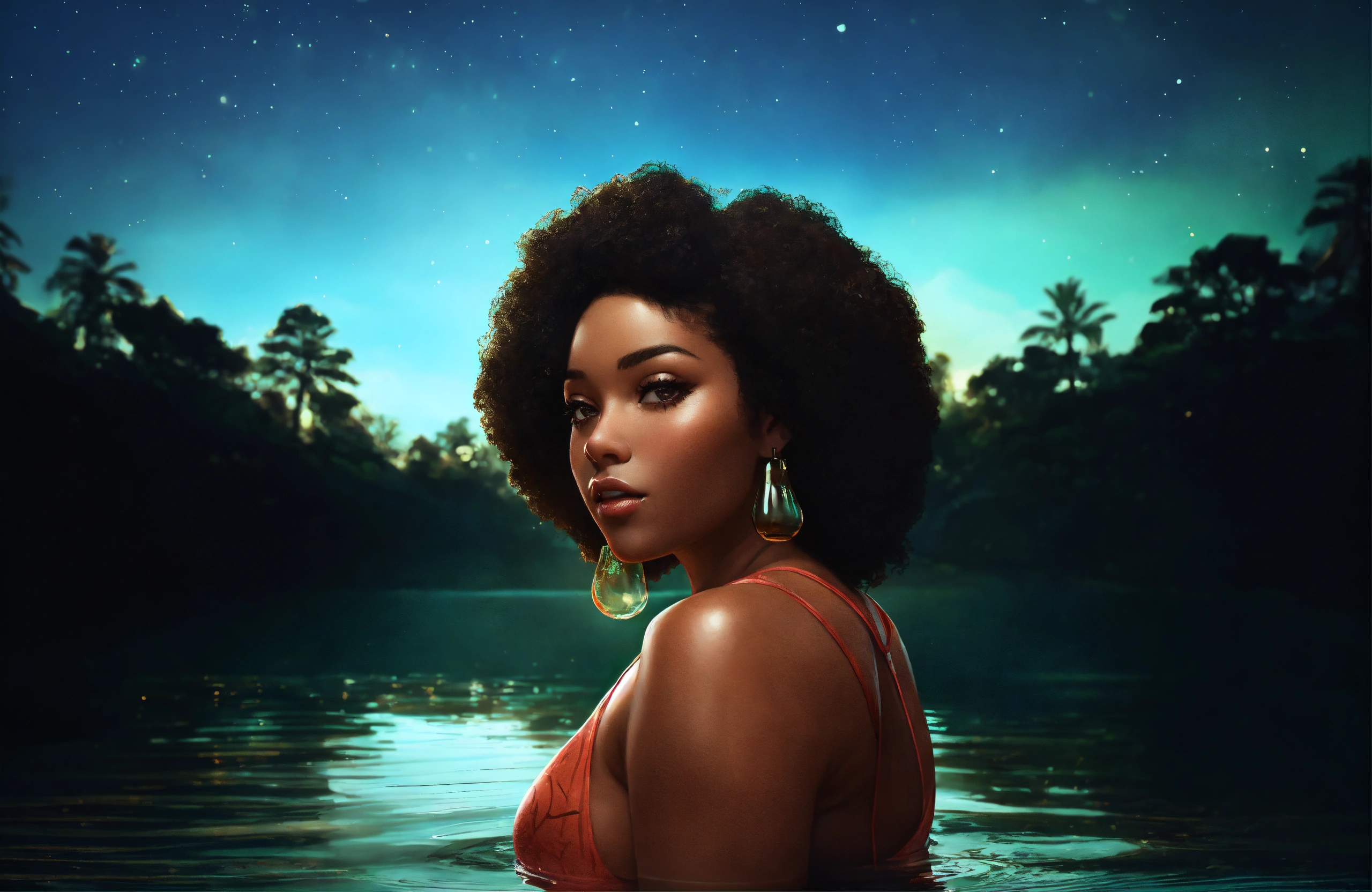 Lexica - A full-figure Coke bottle symmetrical shape black woman, in a ...