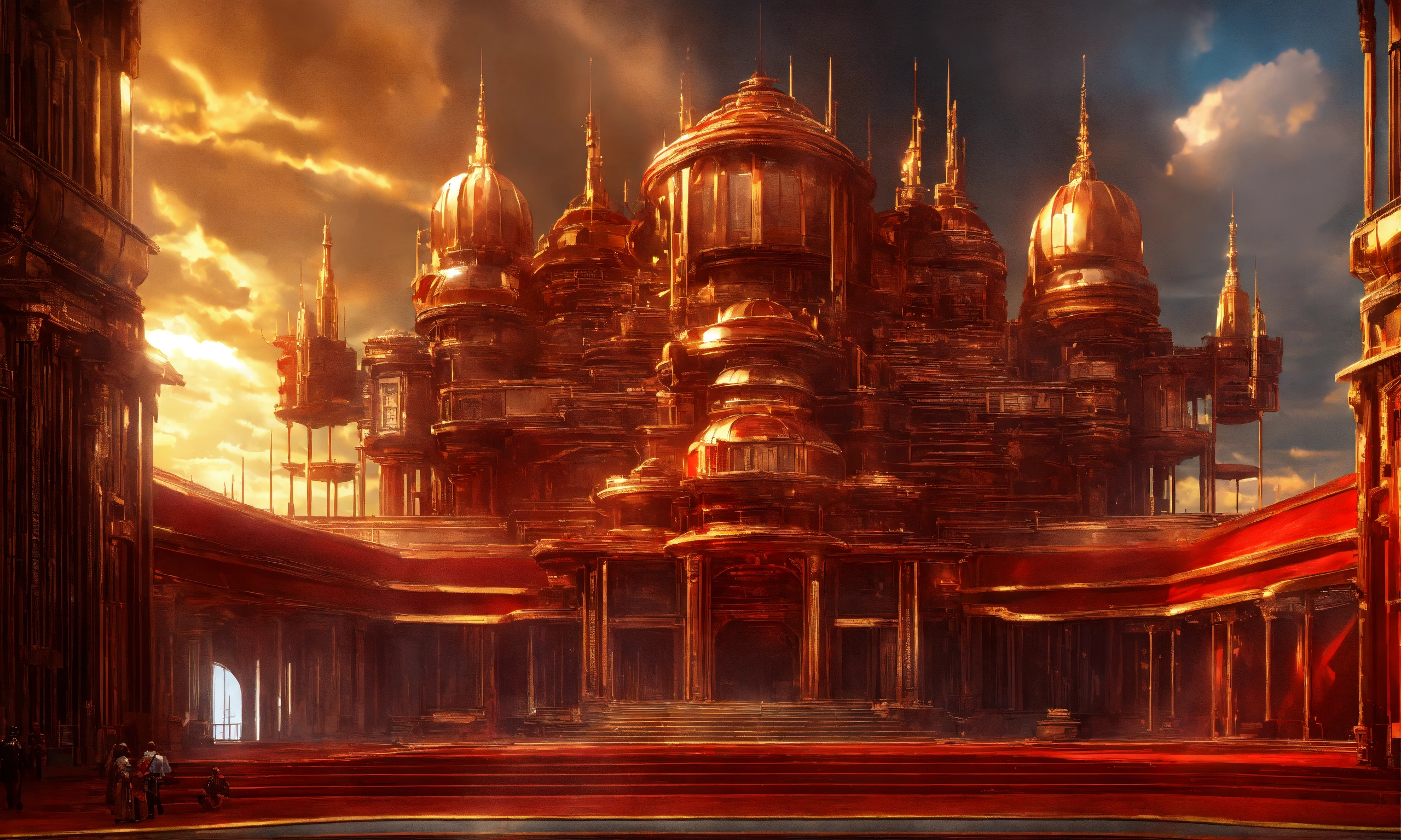 Lexica - Massive highly detailed red and gold sci fi palace, ultra ...