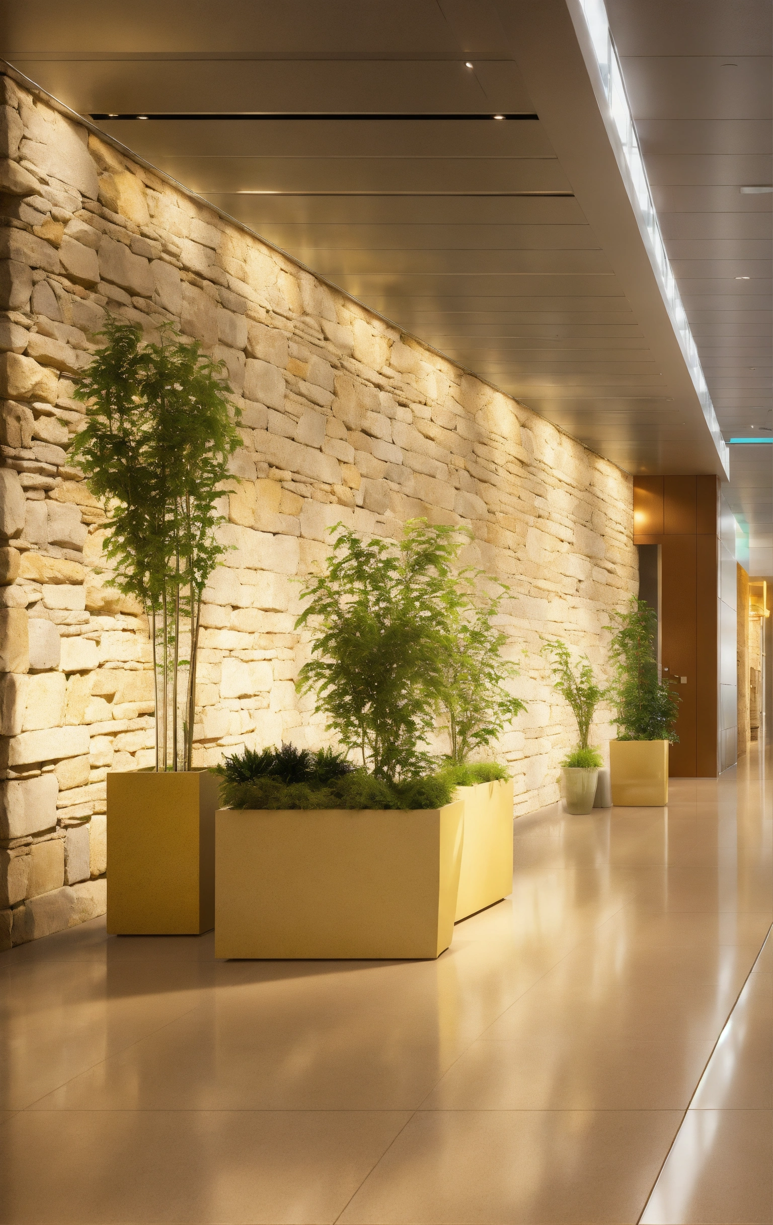 Lexica - Airport corridor, one side of the corridor full height glass ...