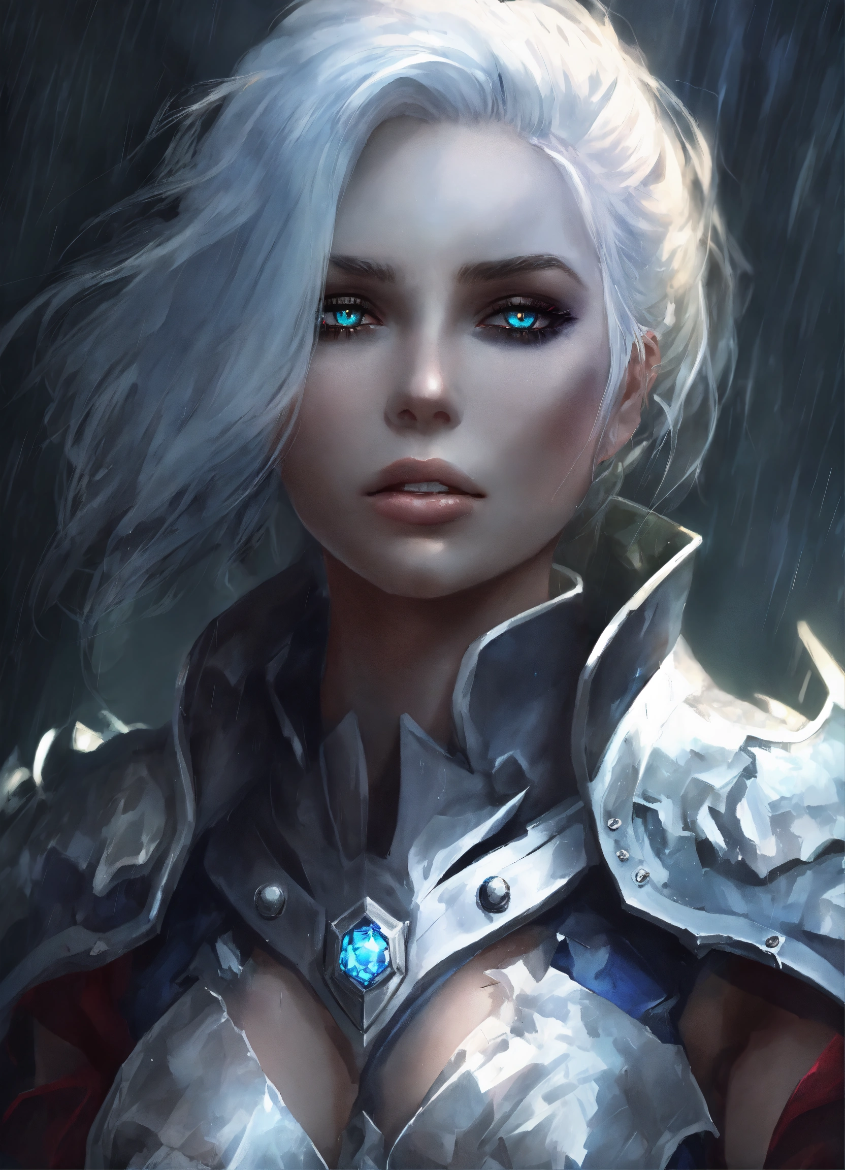 Lexica - Human female undead death knight, shining armor, melancholic ...