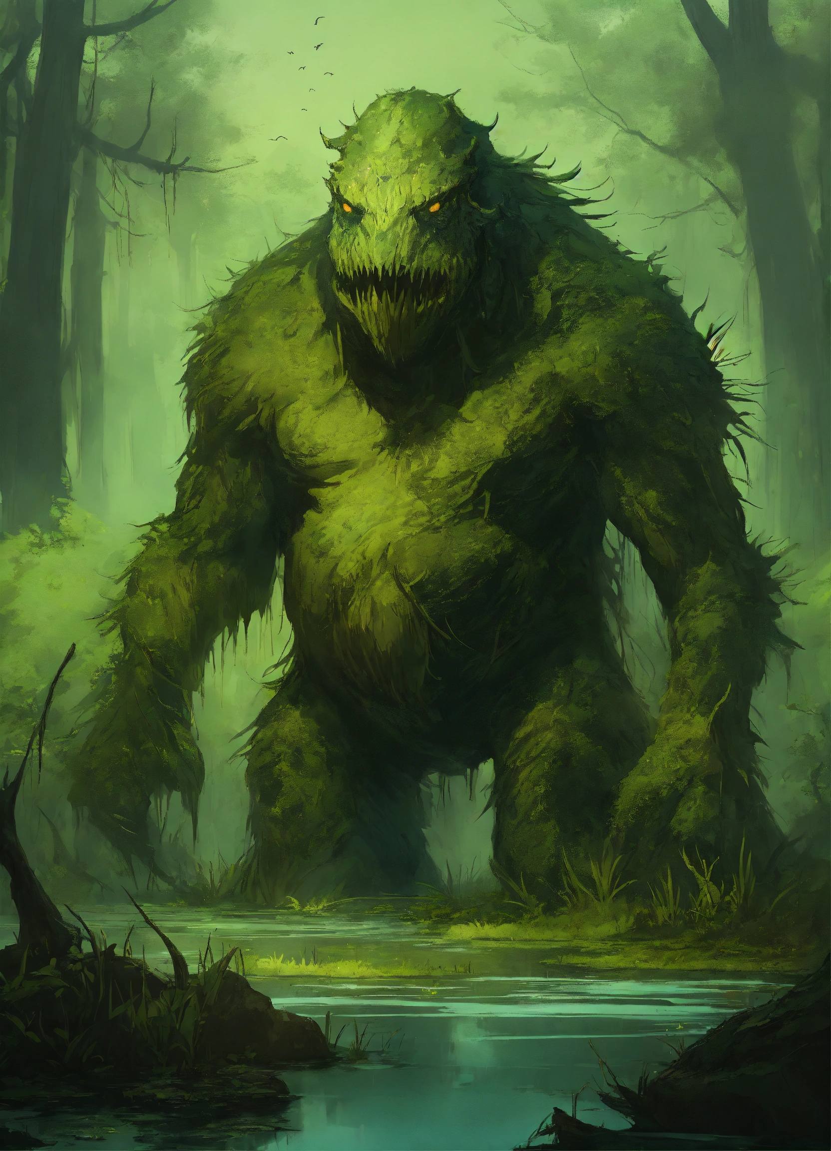 Lexica - A faceless fantasy monster that is a guardian of the swamp ...