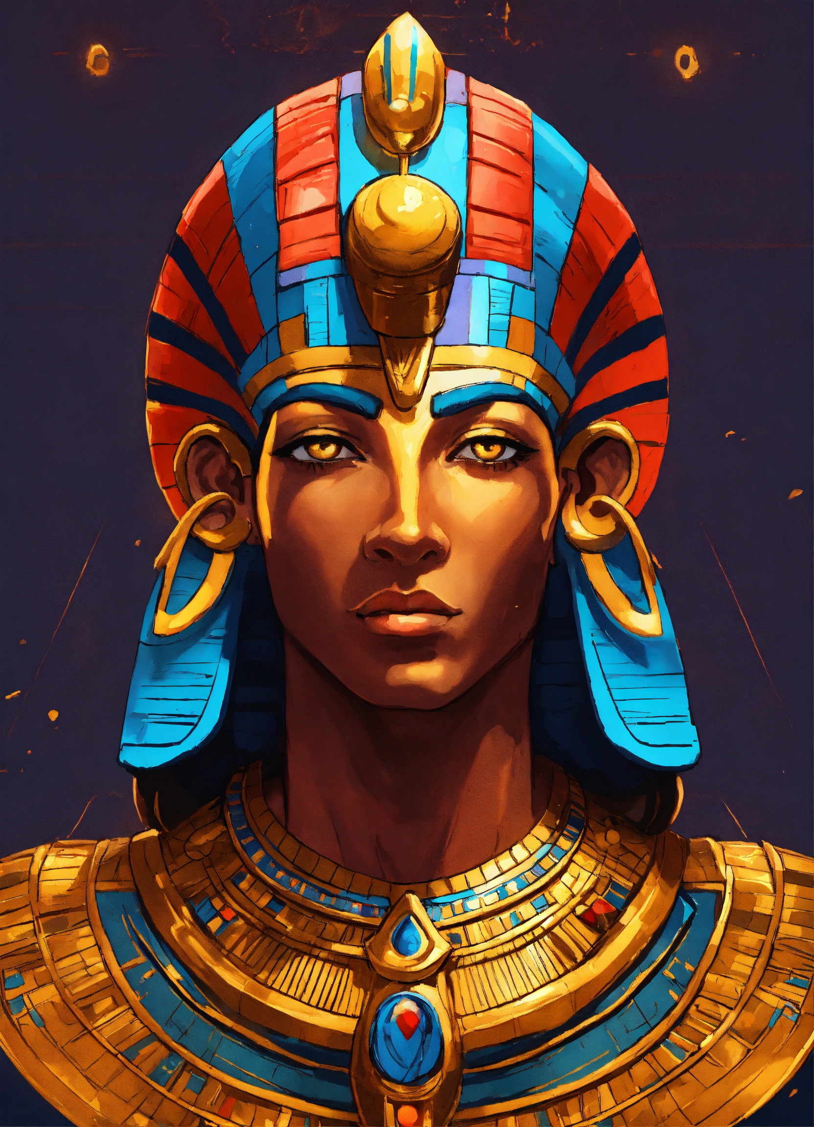 Lexica - Egyptian god Ra, cartoon oil paint, 2D illustration style ...