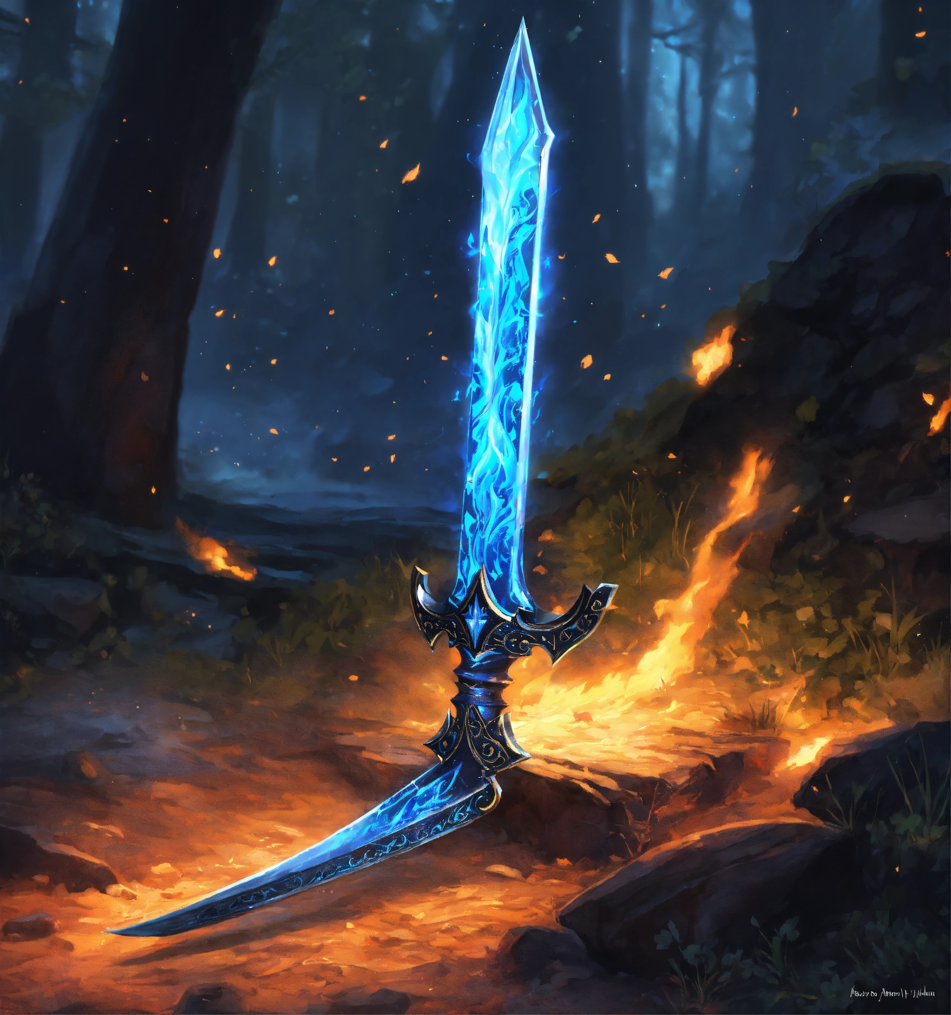 Lexica - A magic blade of blue flames.