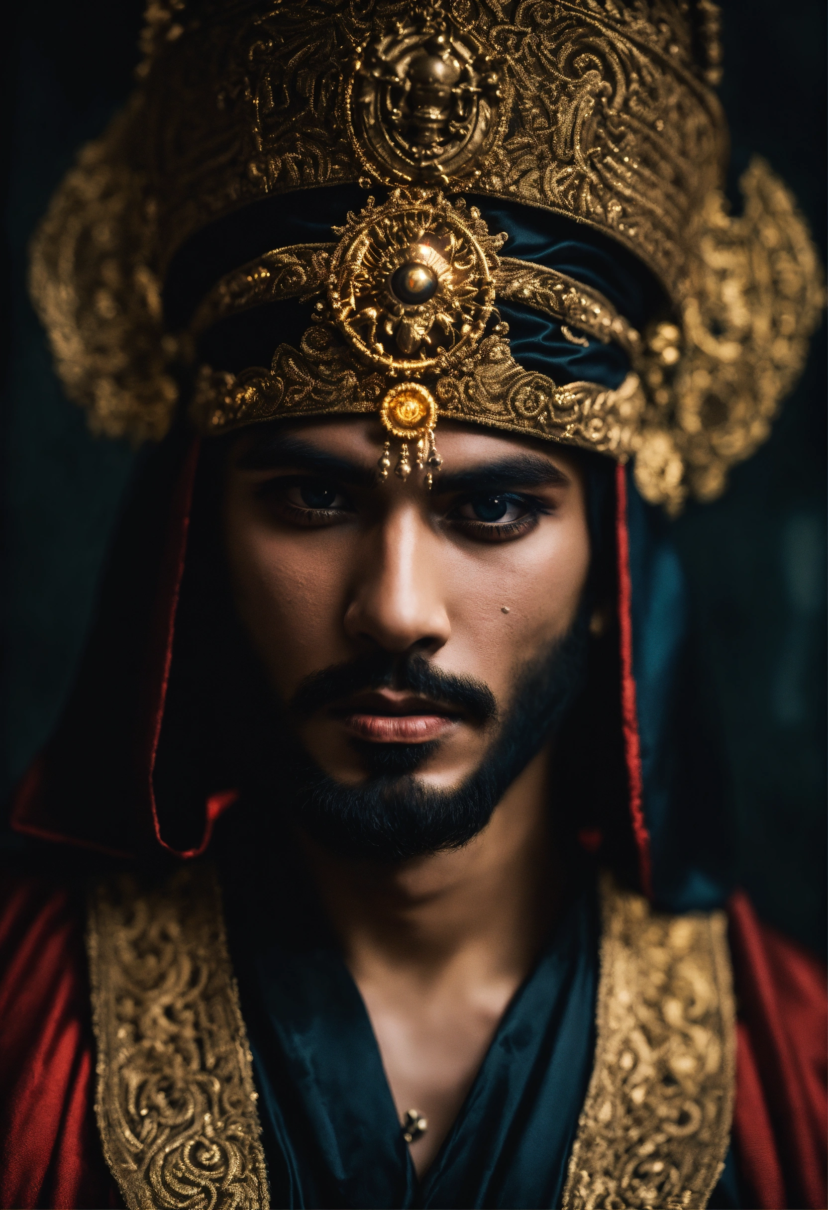 Lexica - Dark, mysterious and dramatic headshot of a young handsome ...