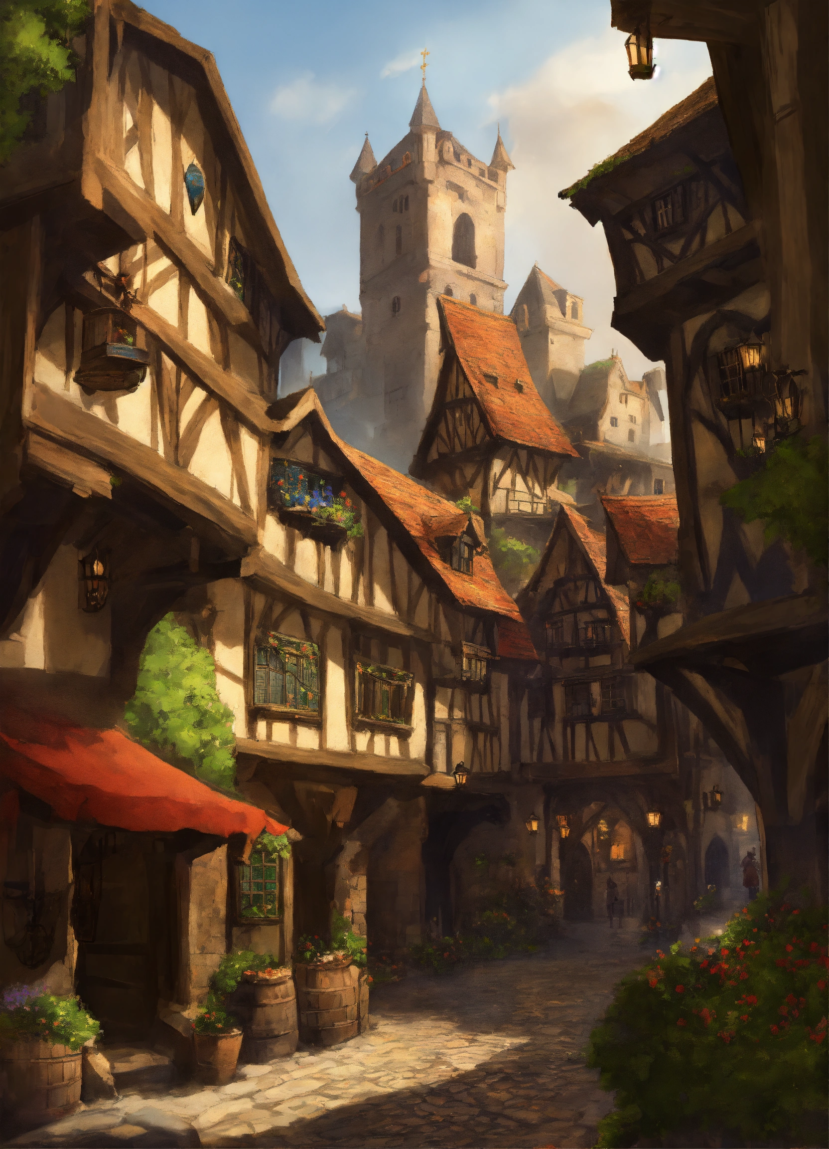 Lexica - A medieval city concept art