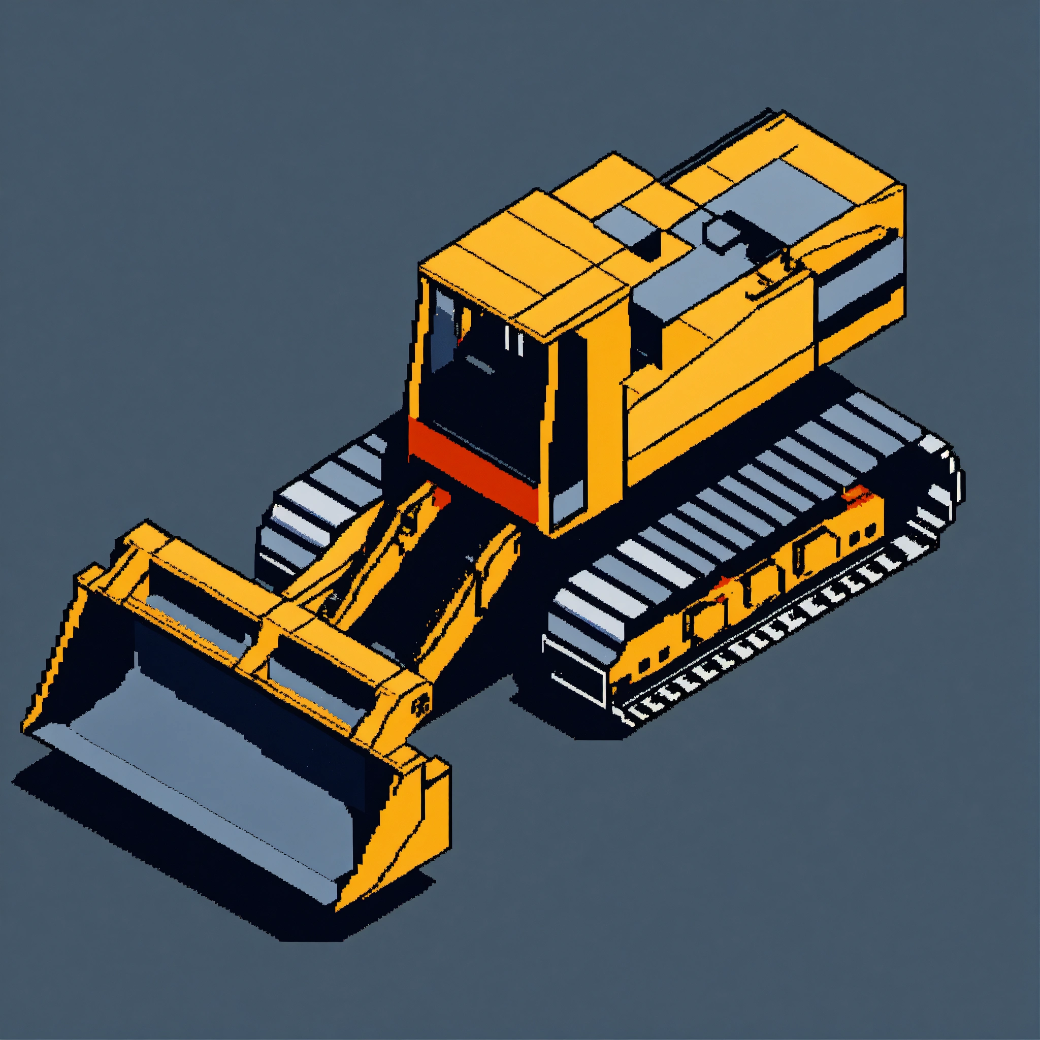 Lexica - Simple blocky pixel sprite image of an excavator with a ...