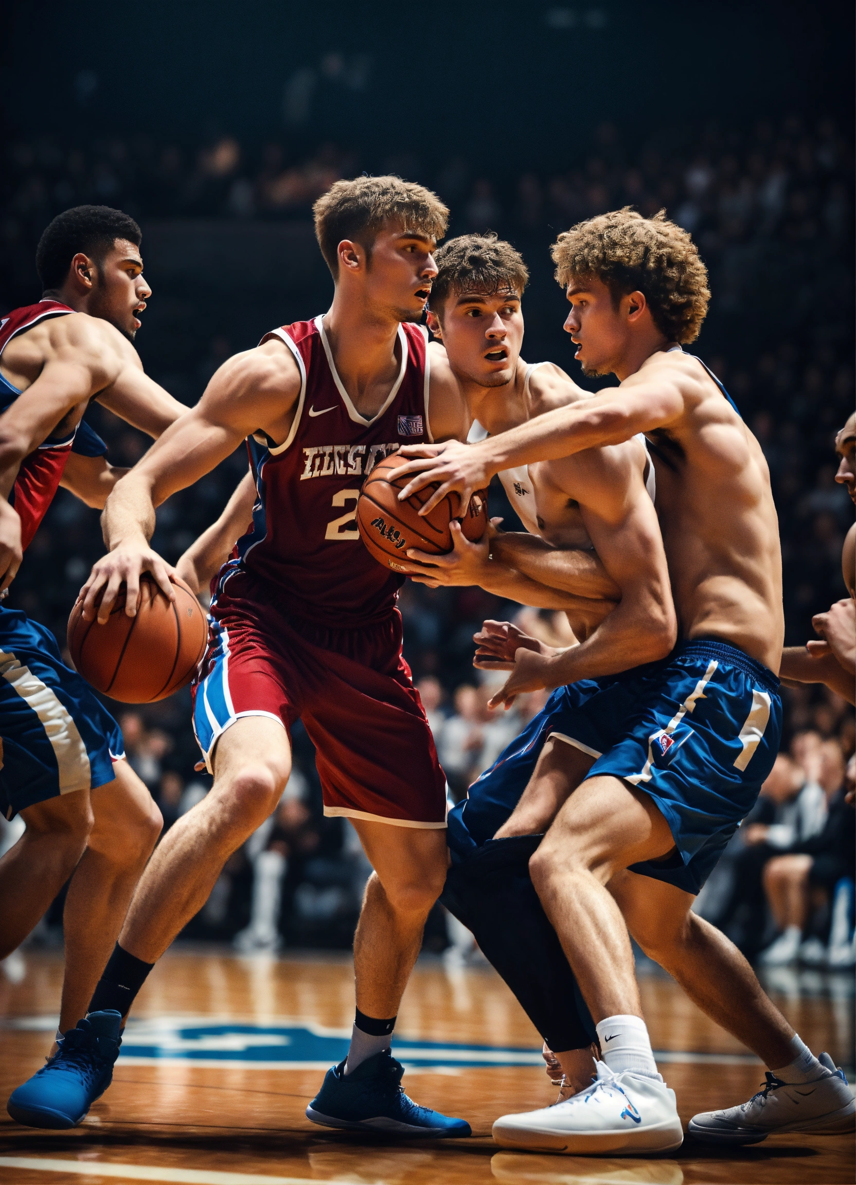 Lexica - A photo-realistic image capturing a moment from a basketball ...