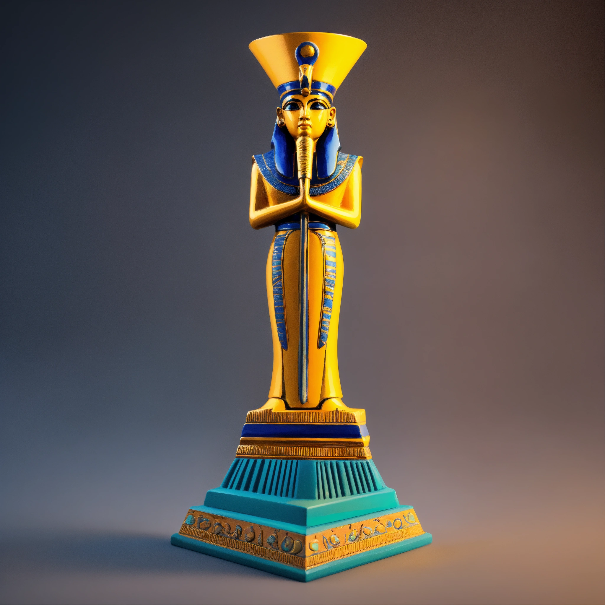 Lexica - Statuette of Osiris, isolate object, volumetric cartoon oil ...
